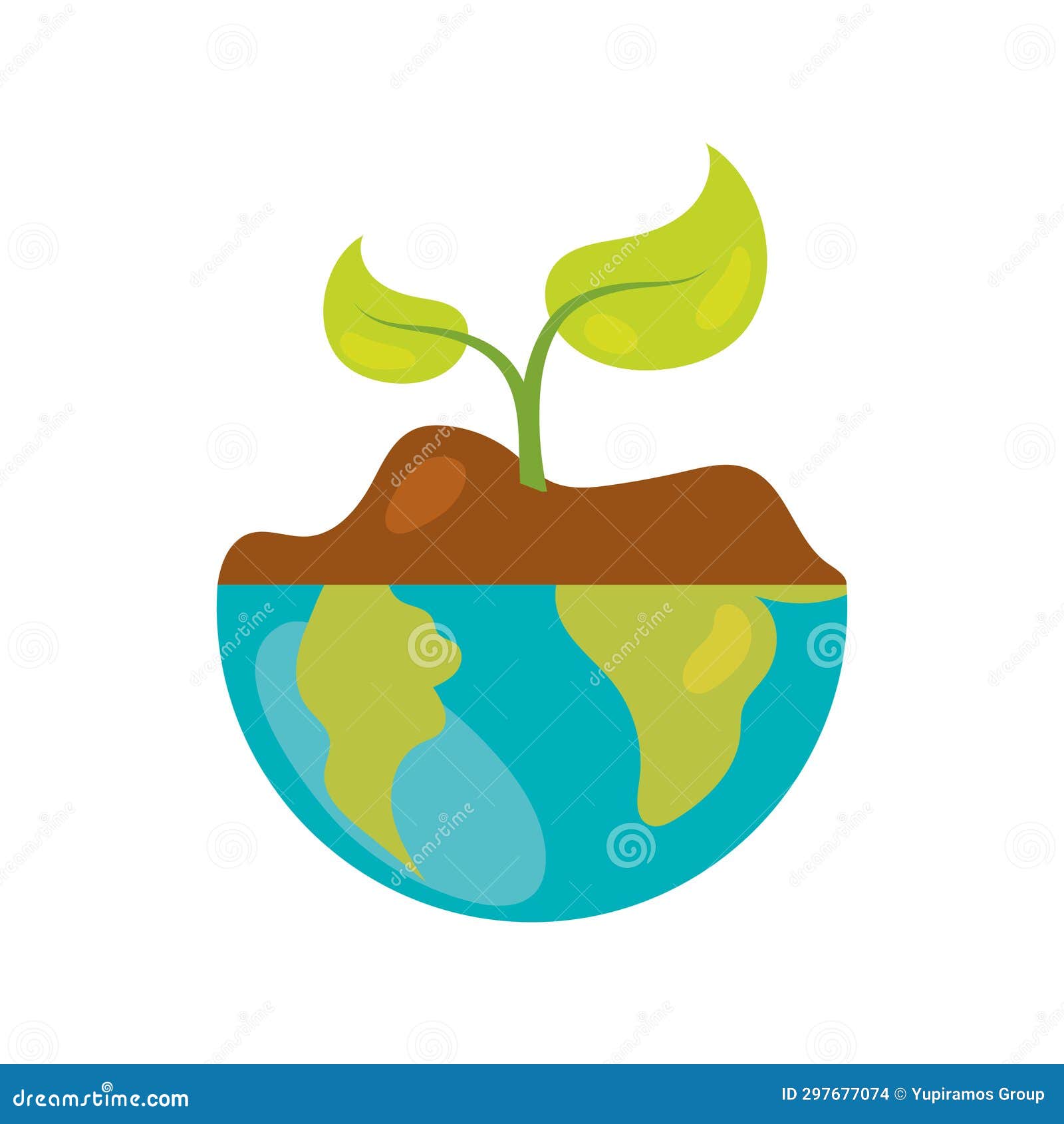 Earth with plant stock vector. Illustration of green - 297677074