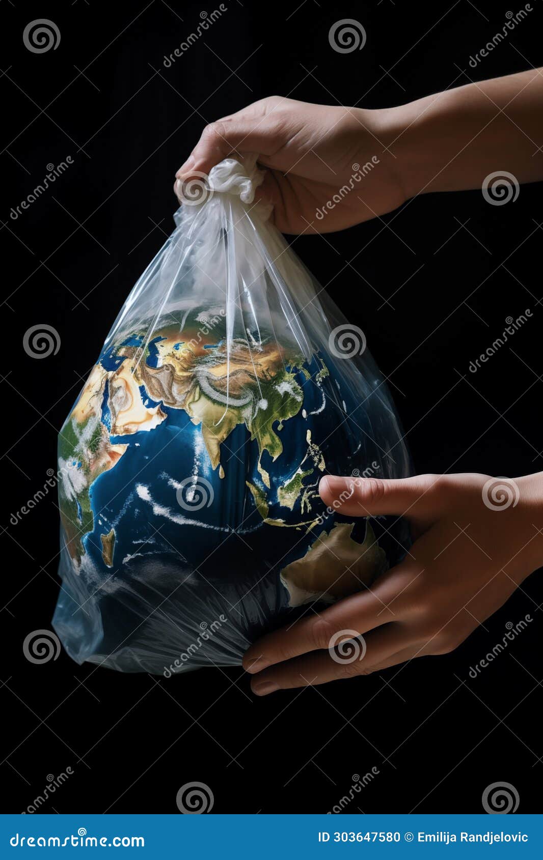 Earth in Plastic: a Cry for Environmental Awareness Stock Illustration ...