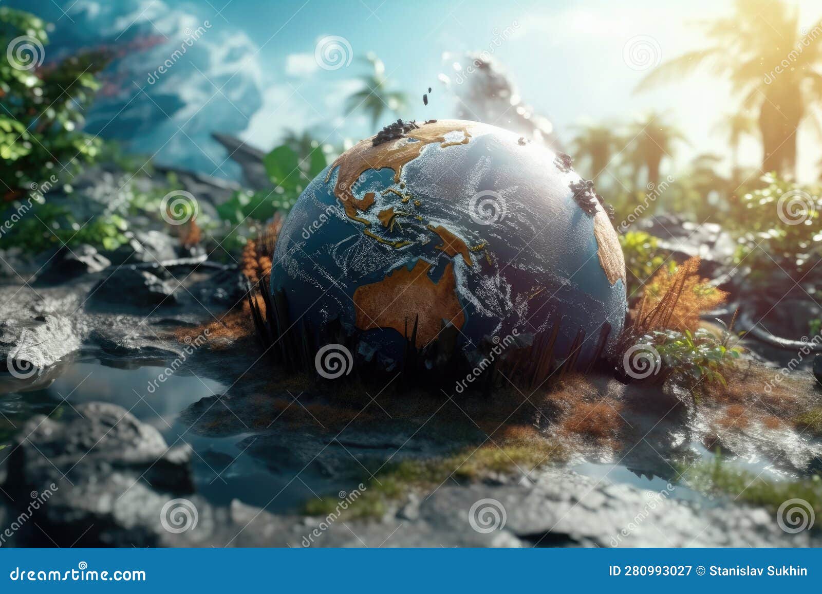 Earth Pollution Concept. Planet Earth is in Danger. Environmental ...