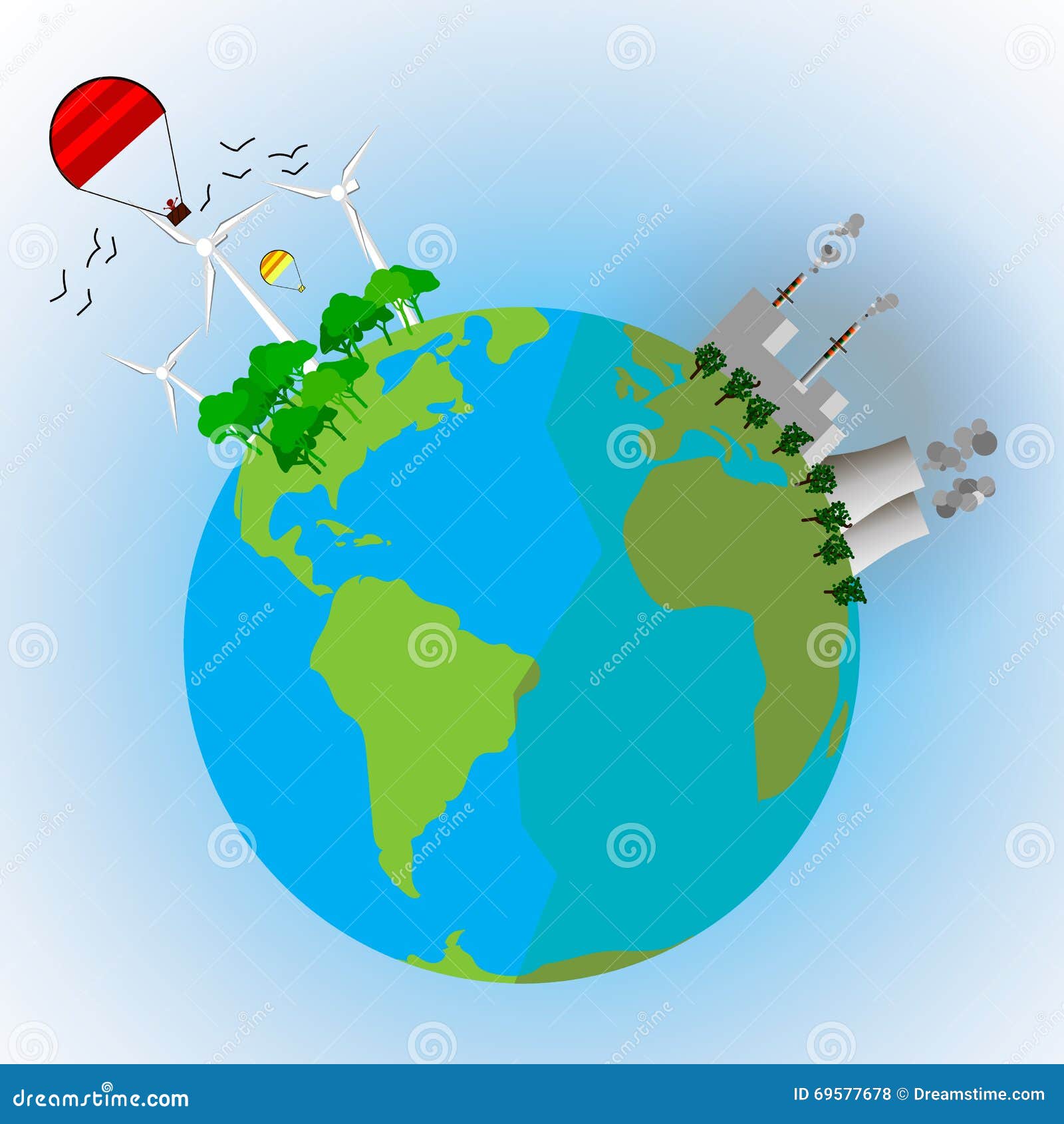 Earth PollutionÂ and Eco Land, Future Stock Illustration - Illustration ...