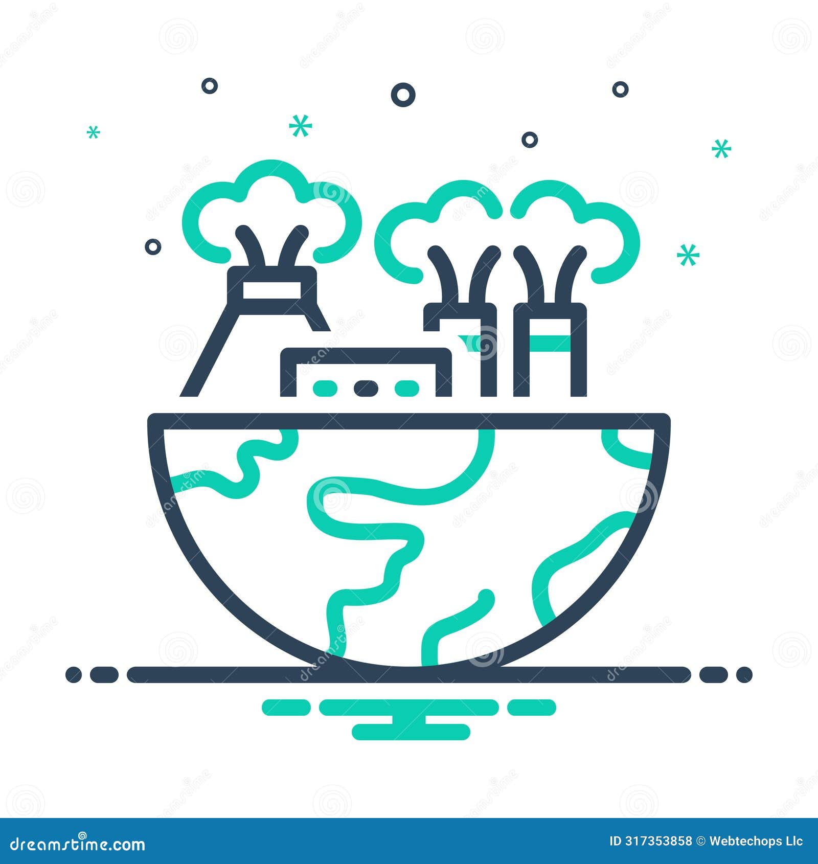 Mix Icon for Earth Pollution, Earth and Environment Stock Illustration ...
