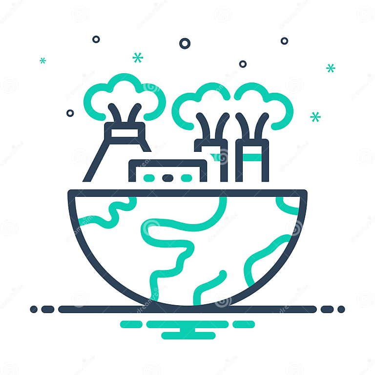 Mix Icon for Earth Pollution, Earth and Environment Stock Illustration ...