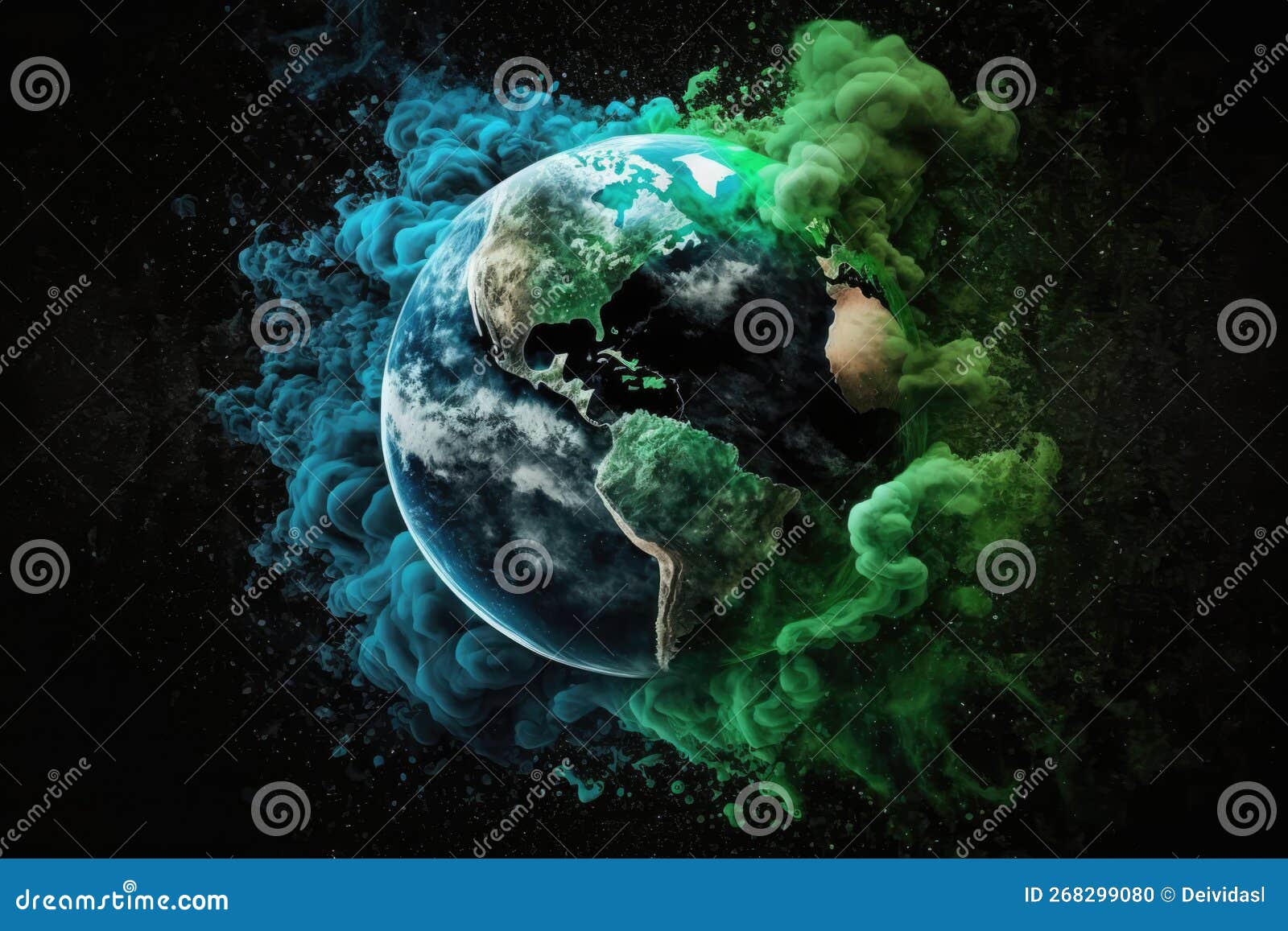 Earth Pollution Map Visible from Space. Generative Ai Illustration ...