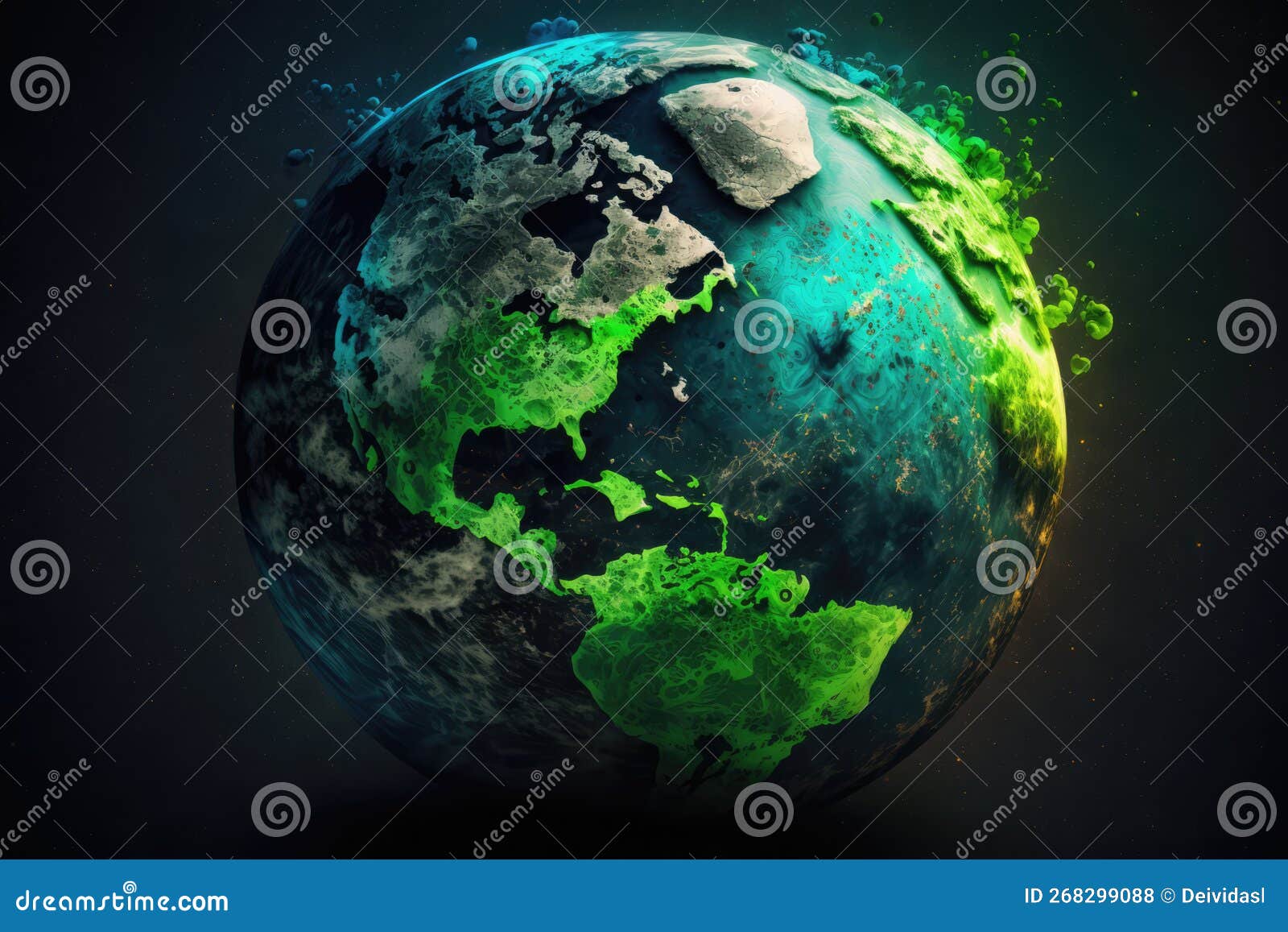 Earth Pollution Map Visible from Space. Generative Ai Illustration ...