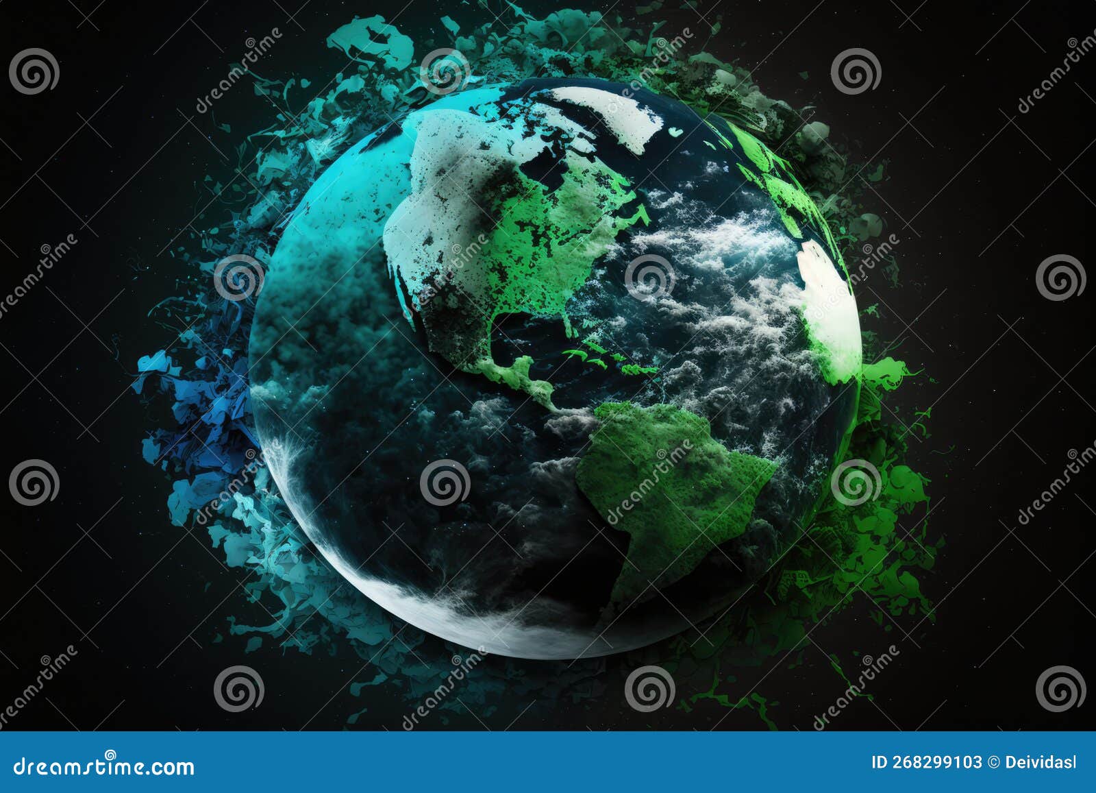 Earth Pollution Map Visible from Space. Generative Ai Illustration ...