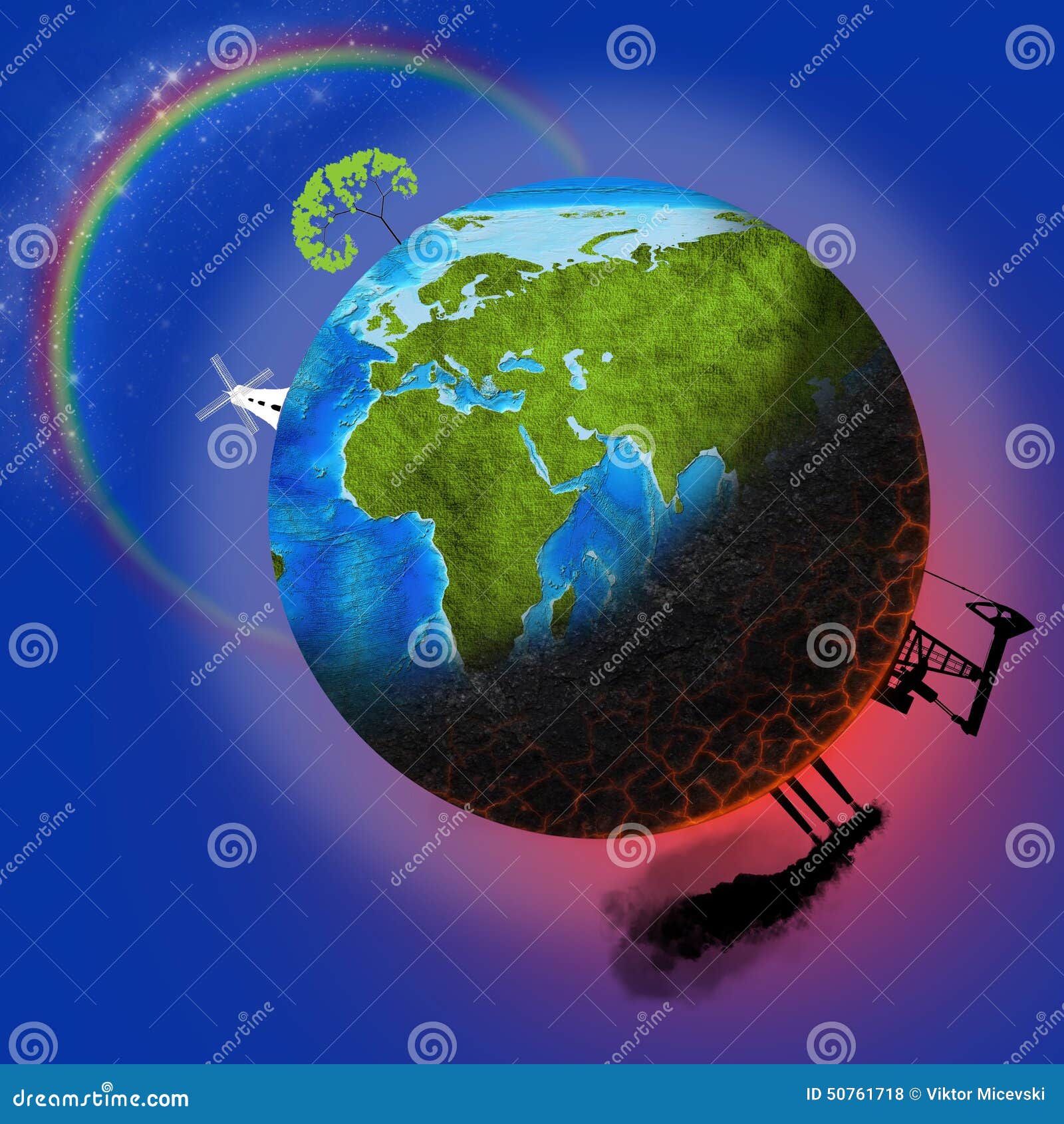 Earth Pollution stock photo. Image of rainbow, grass - 50761718