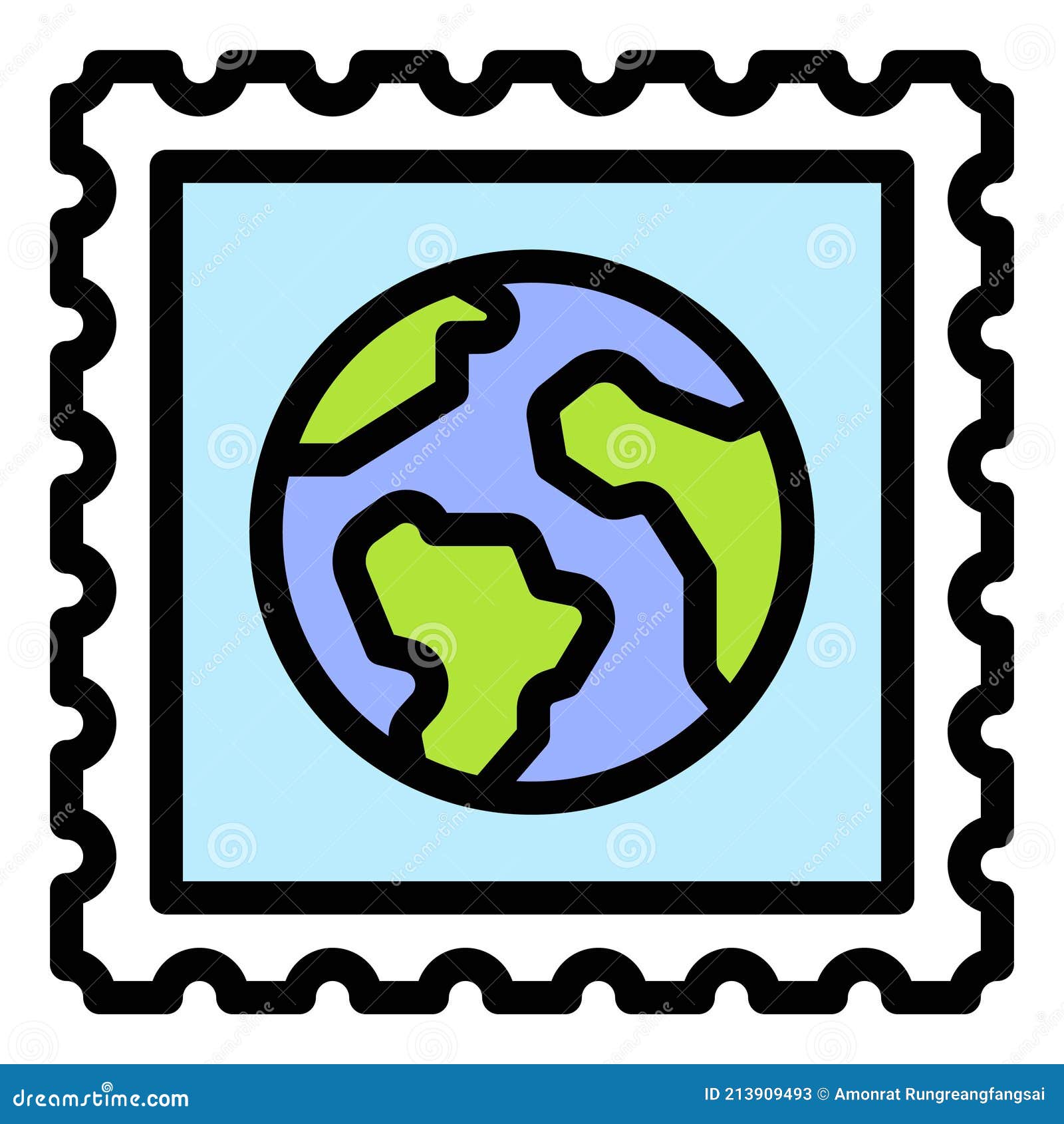 Earth Postage Stamp Icon, Earth Day Related Vector Stock Vector ...