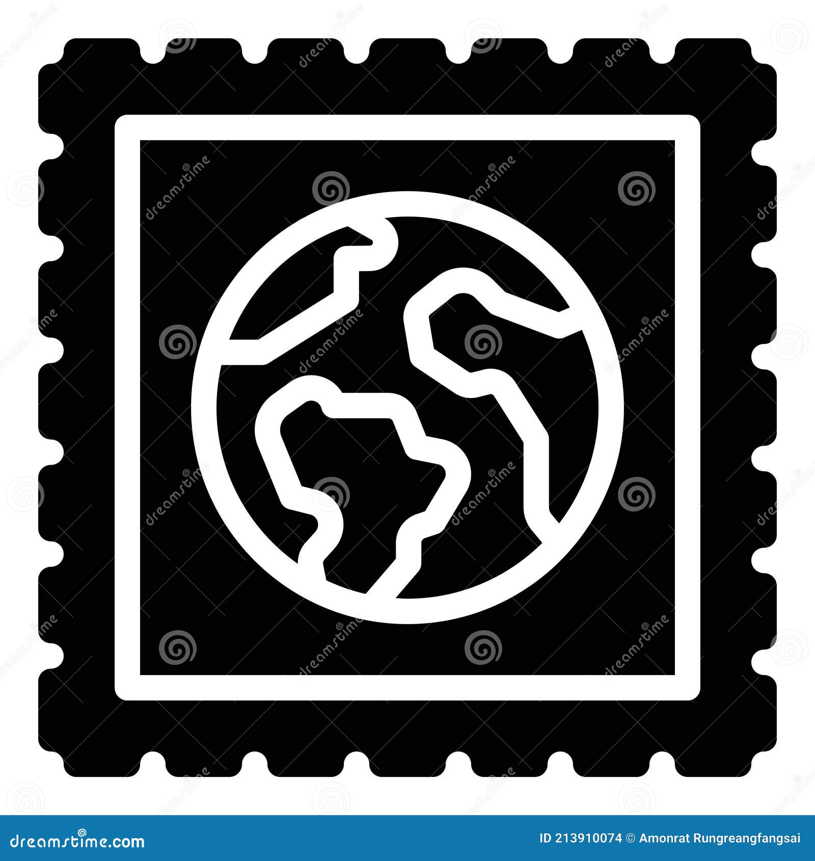 Earth Postage Stamp Icon, Earth Day Related Vector Stock Vector ...