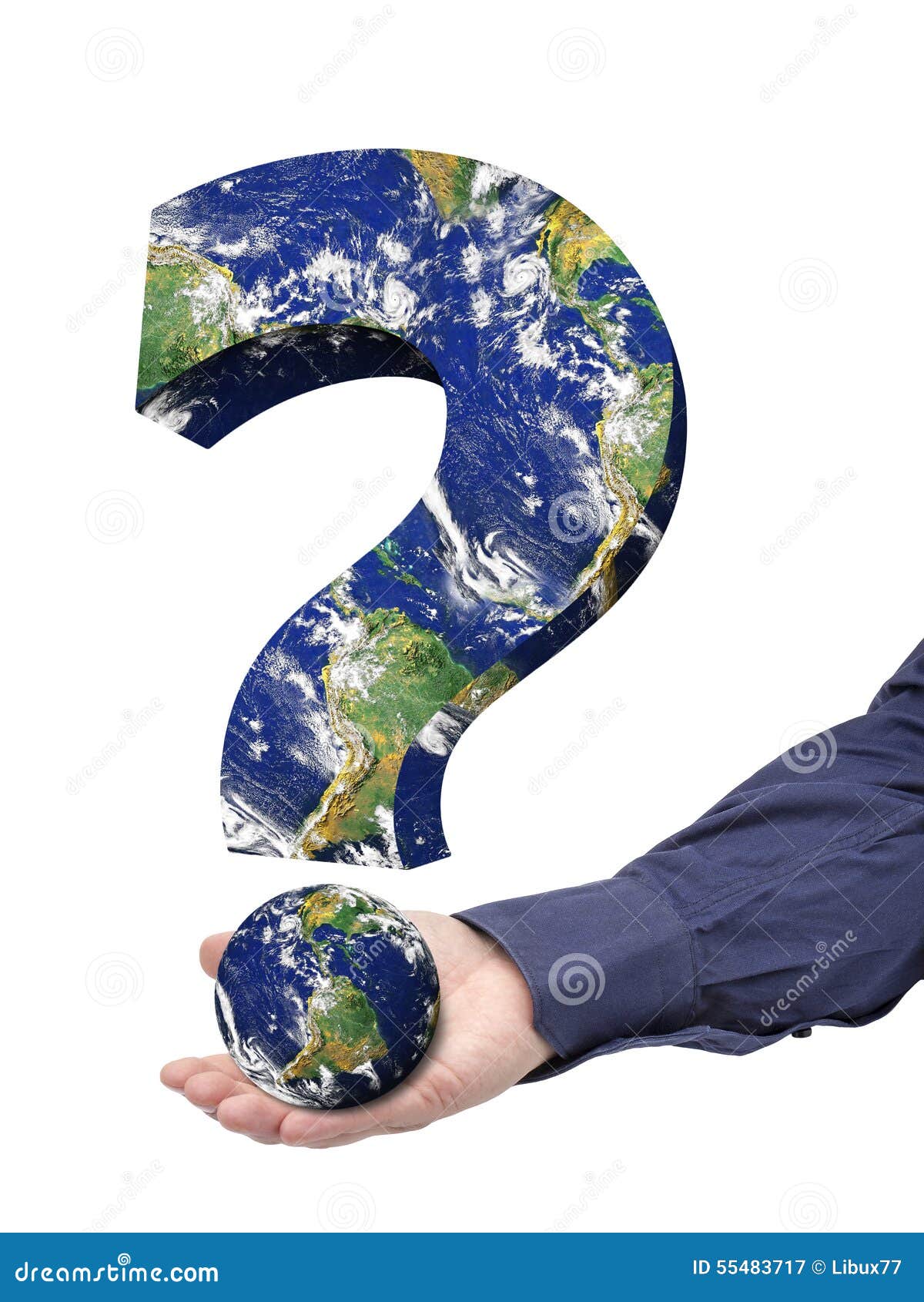 Earth Problem Big Question Mark Hand Isolated Stock Image - Image of ...