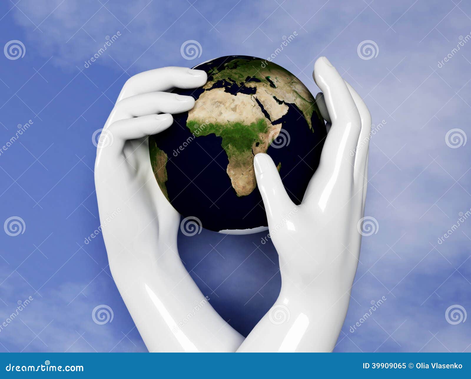Earth is Protected by Our Hands Stock Image - Image of protect, care ...