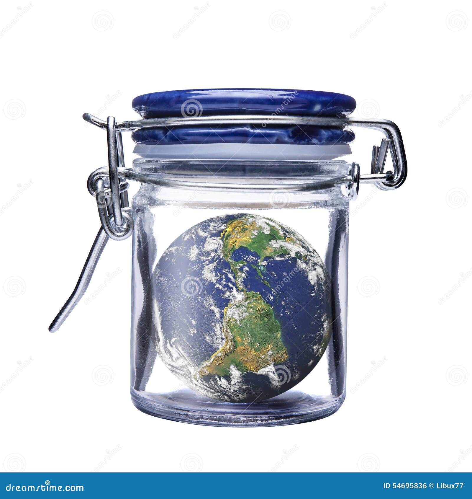 Earth Protection Glass Jar Can Closed Isolated Stock Photo - Image of ...