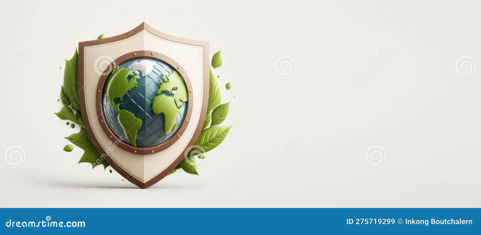 Earth with Protection Shield Banner with Copy Space, Save the World ...
