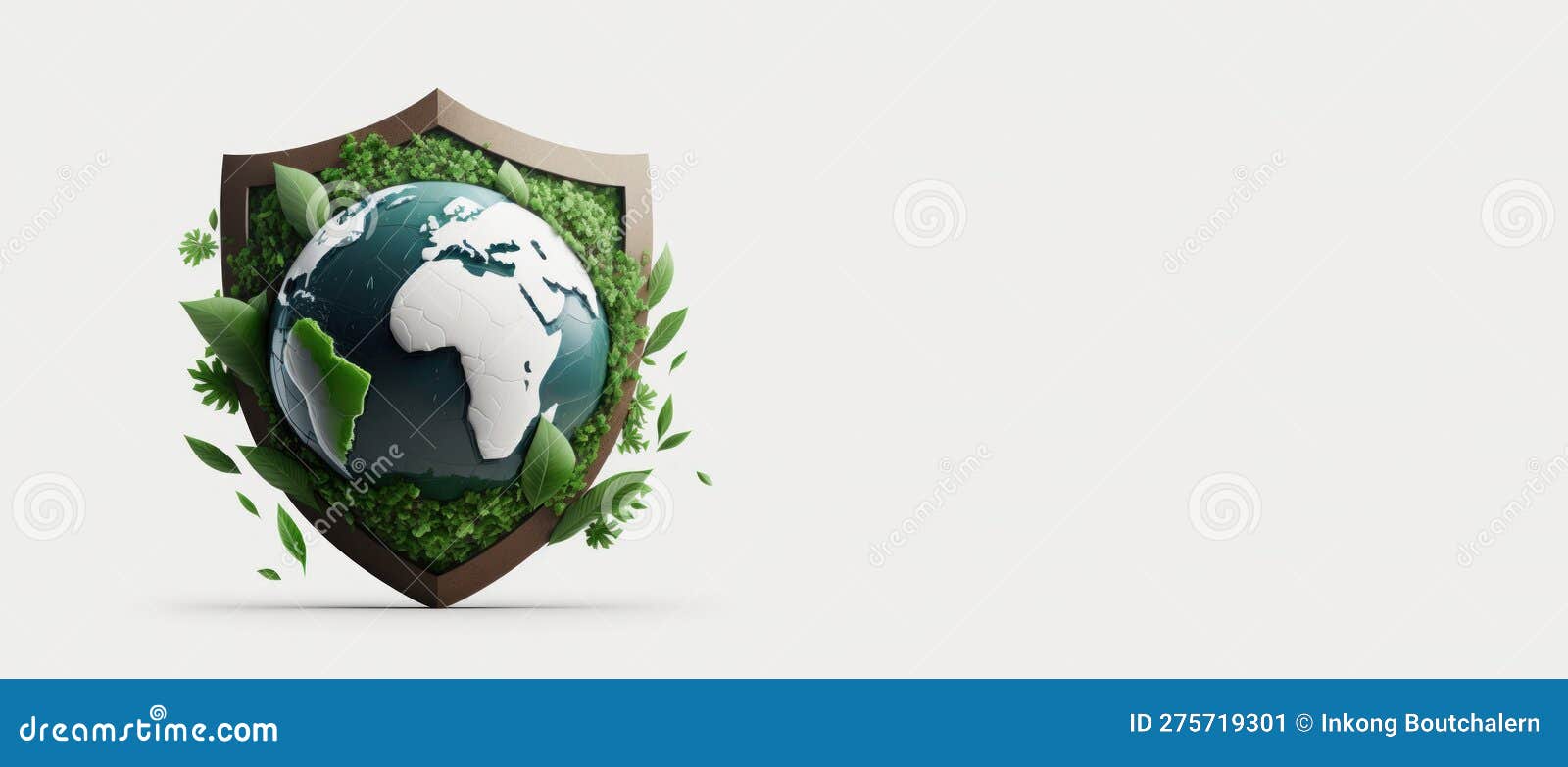 Earth with Protection Shield Banner with Copy Space, Save the World ...