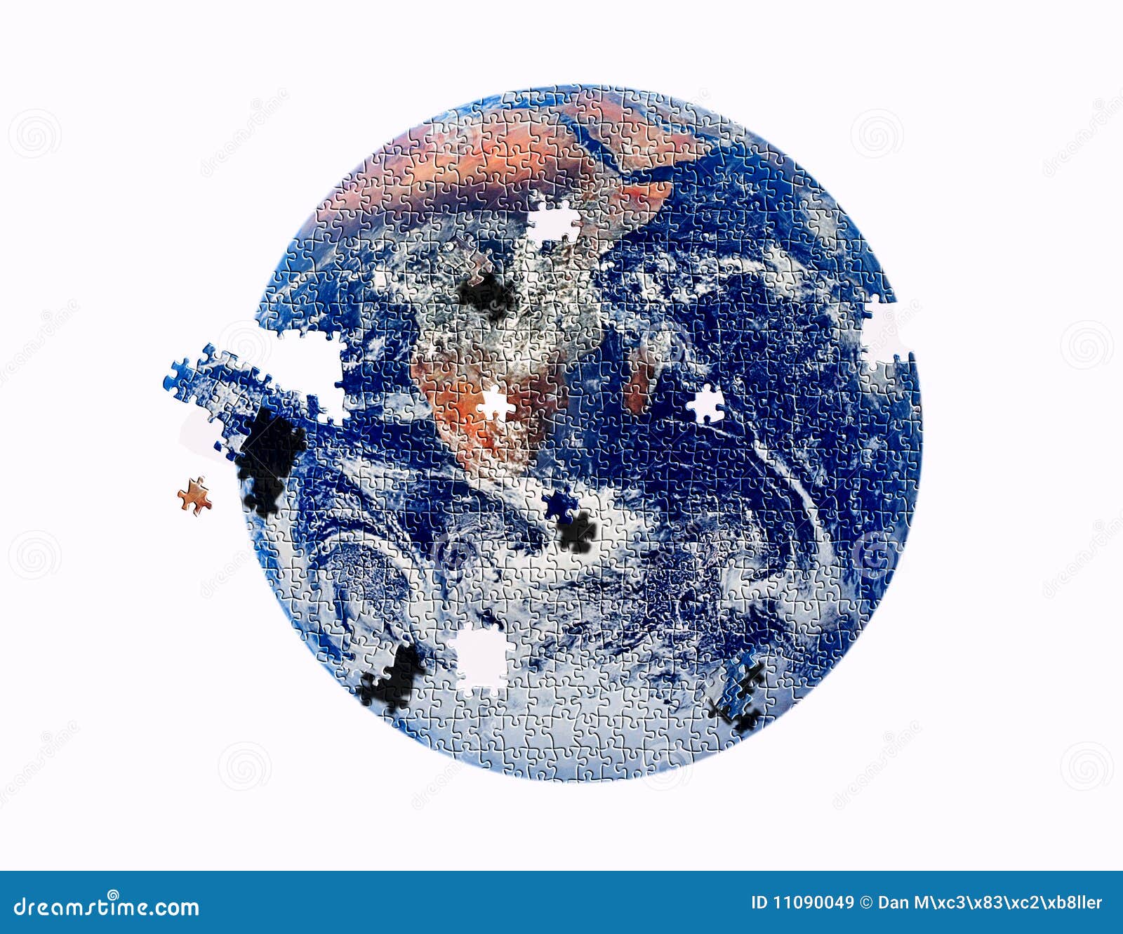 Earth puzzle stock illustration. Illustration of flying - 11090049