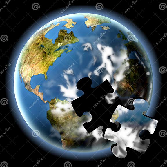 The Earth Puzzle stock illustration. Illustration of artwork - 1857264
