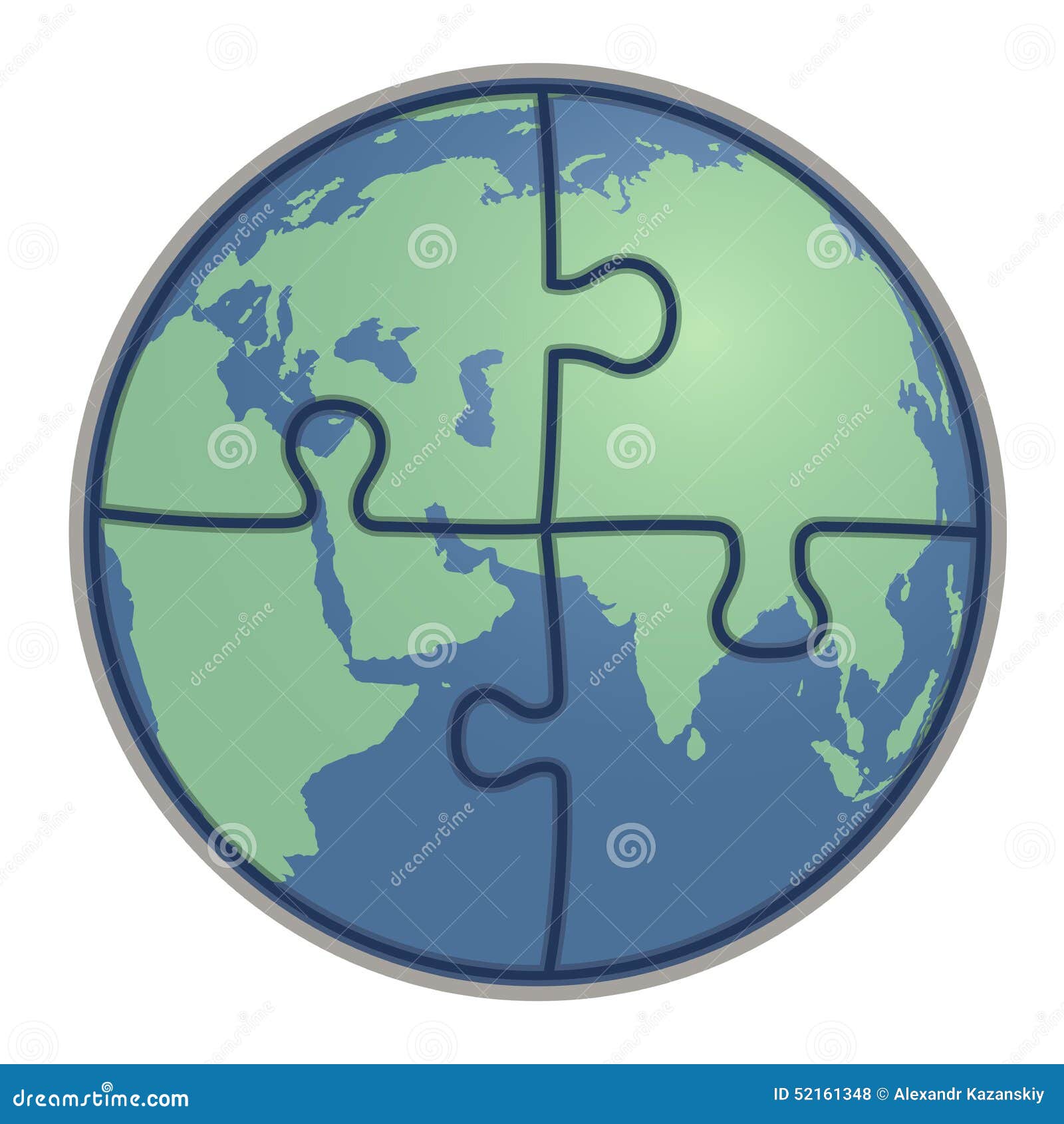 Earth puzzle stock vector. Illustration of intelligence - 52161348