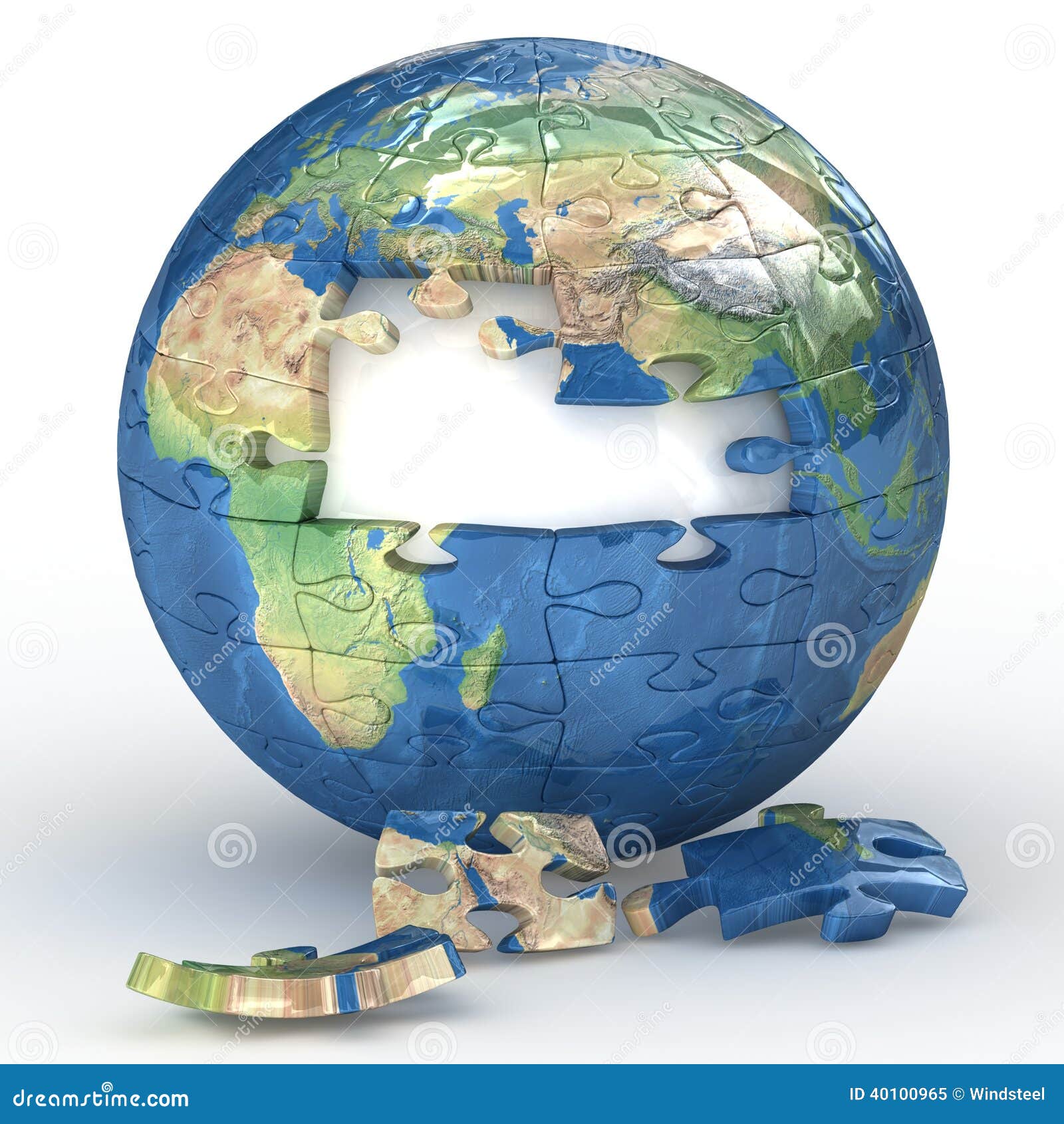 Earth Puzzle On White Background. Stock Image | CartoonDealer.com #40100965