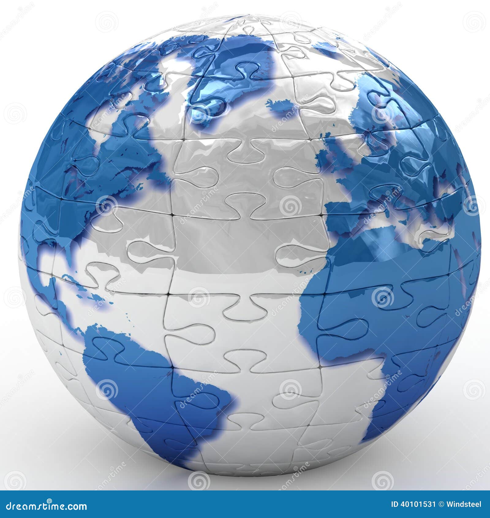 Earth Puzzle On White Background. Stock Image | CartoonDealer.com #40100965