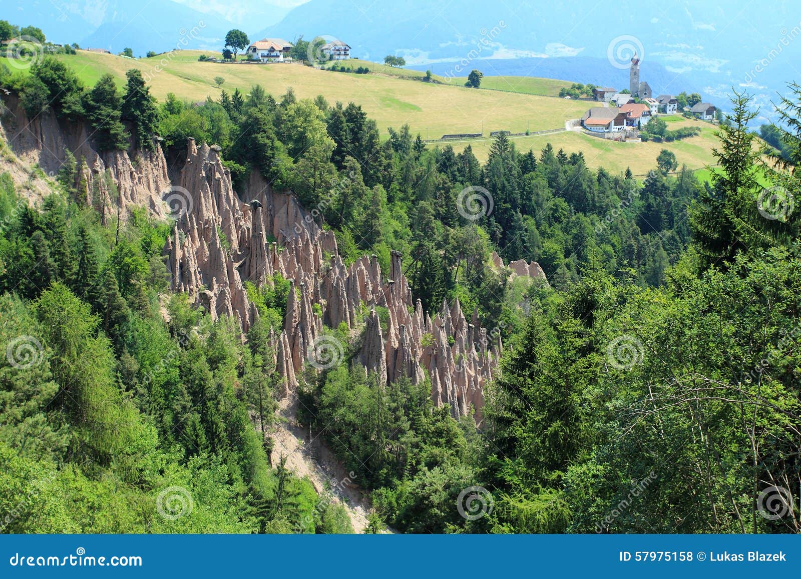Earth pyramids of Ritten stock photo. Image of nature - 57975158
