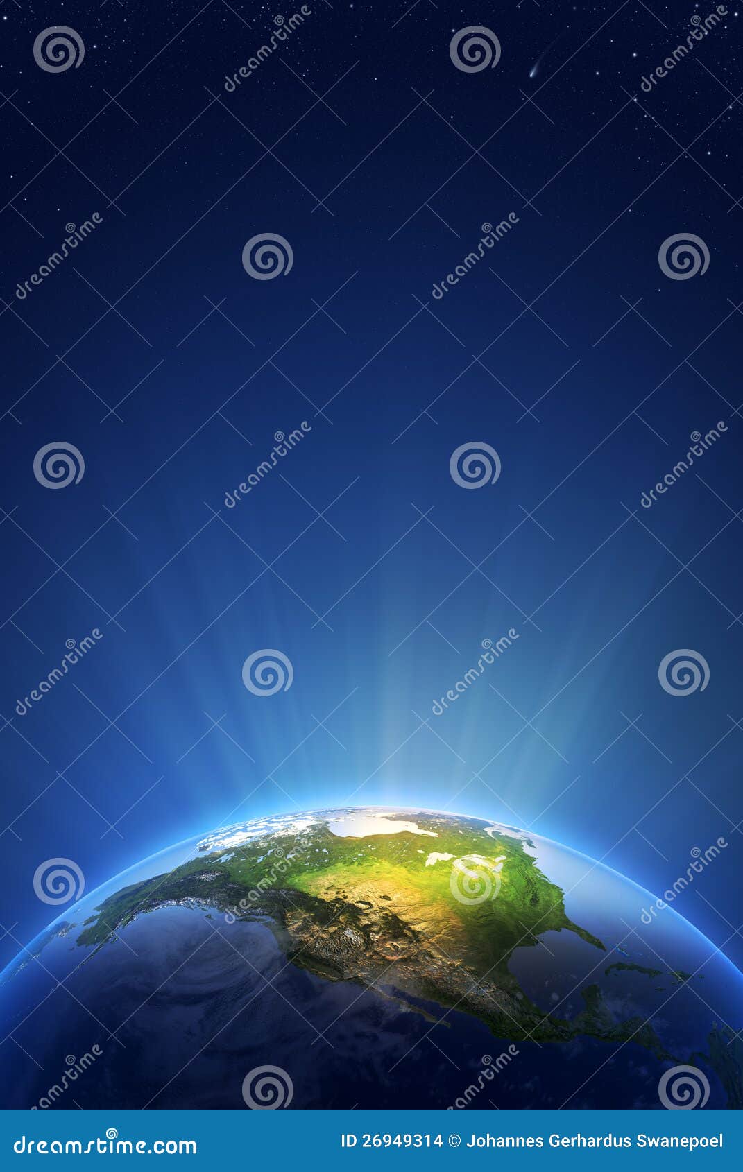 Earth Radiant Light Series - North America Stock Illustration ...