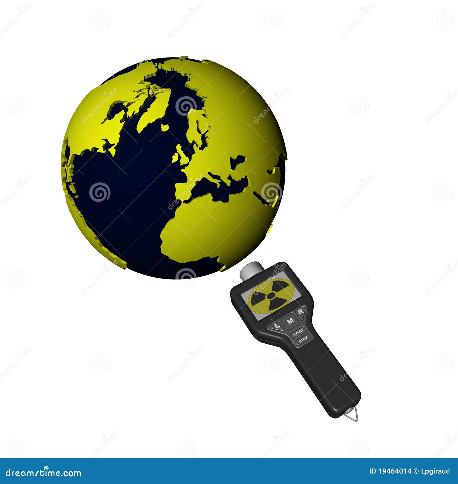 Earth and radioactivity stock illustration. Illustration of meter ...