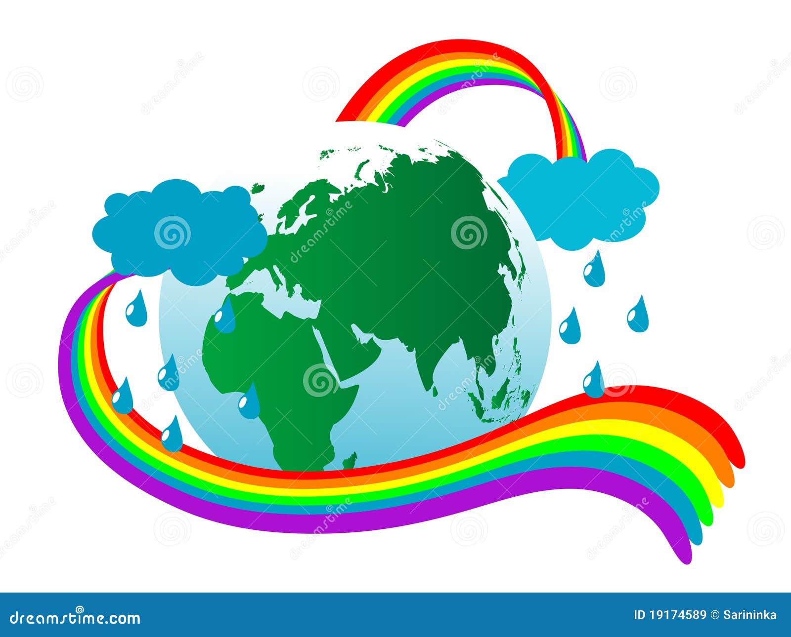 Earth and rainbow stock vector. Illustration of cloudy - 19174589