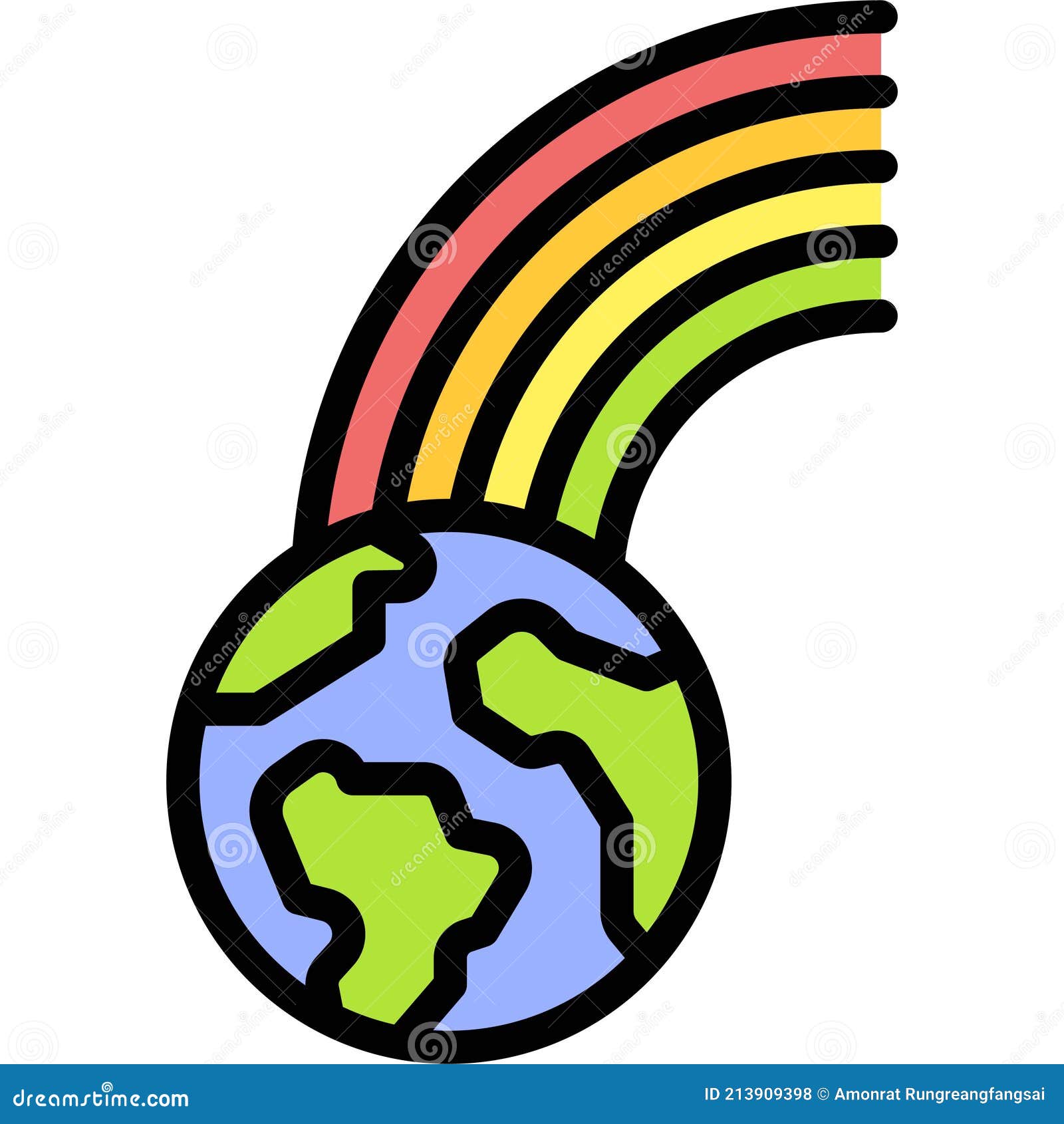 Earth with Rainbow Icon, Earth Day Related Vector Stock Vector ...