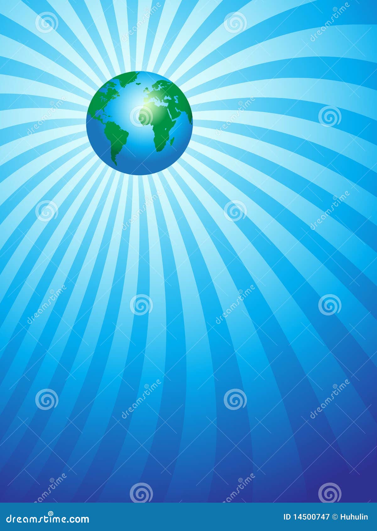 Earth on ray background stock vector. Illustration of planet - 14500747