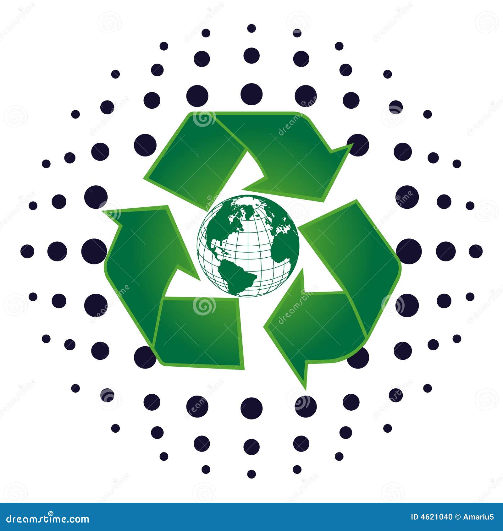Earth and recycle symbol stock vector. Illustration of graphic - 4621040