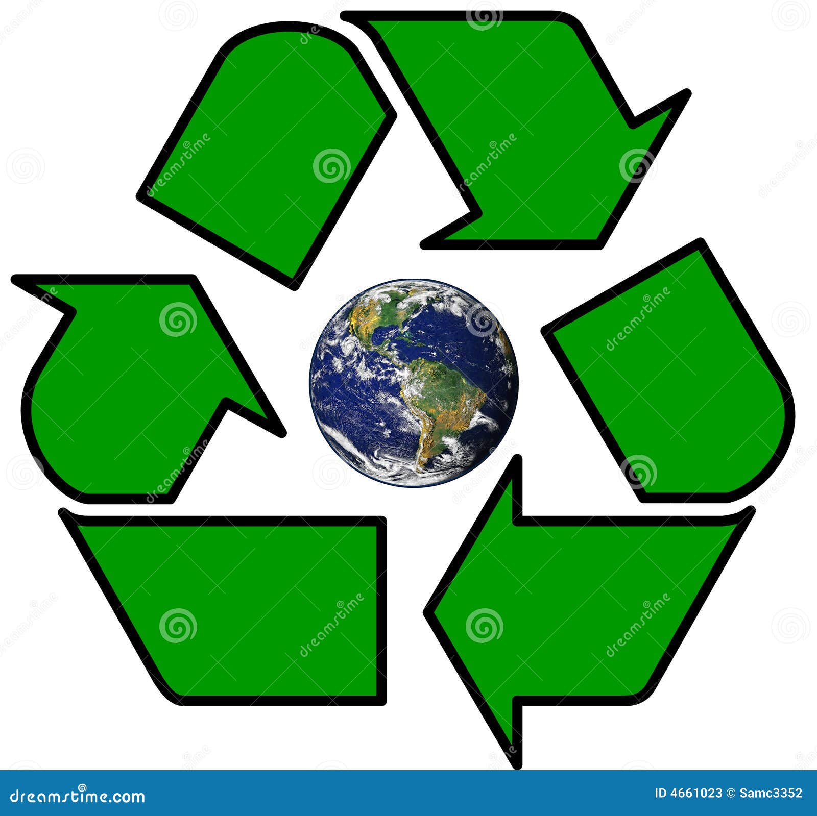 Earth in Recycle symbol stock illustration. Illustration of cycle - 4661023