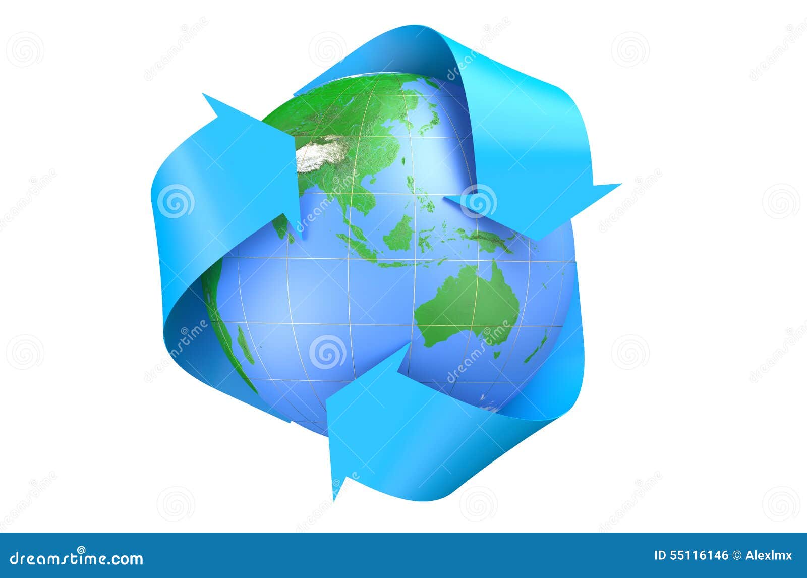 Earth and recycle symbol stock illustration. Illustration of ...
