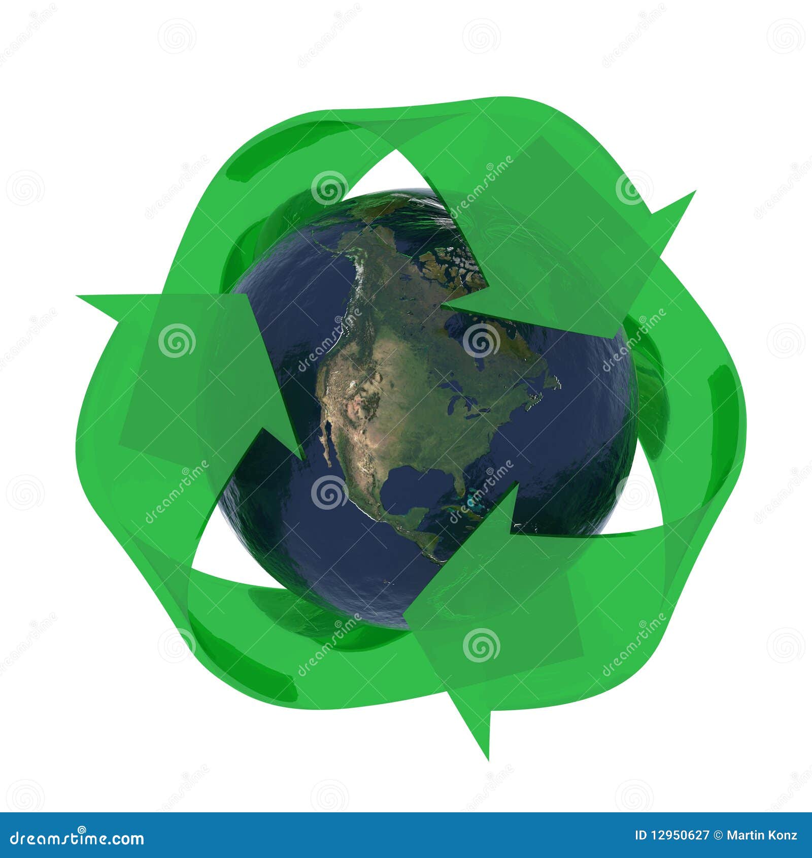 Earth with Recycling Symbol Stock Illustration - Illustration of ...