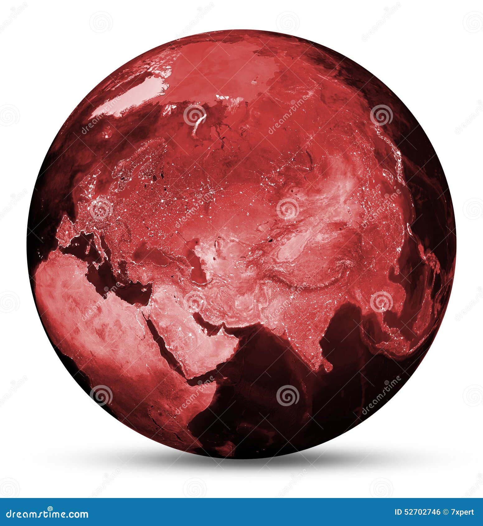 Earth red map stock illustration. Illustration of islands - 52702746
