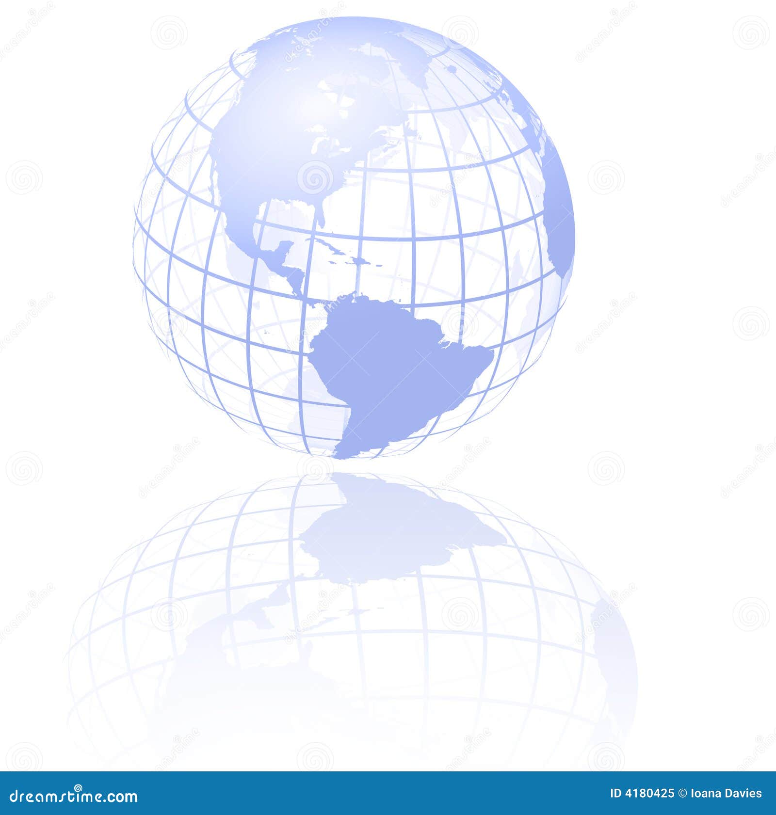 Earth with reflection stock illustration. Illustration of planet - 4180425