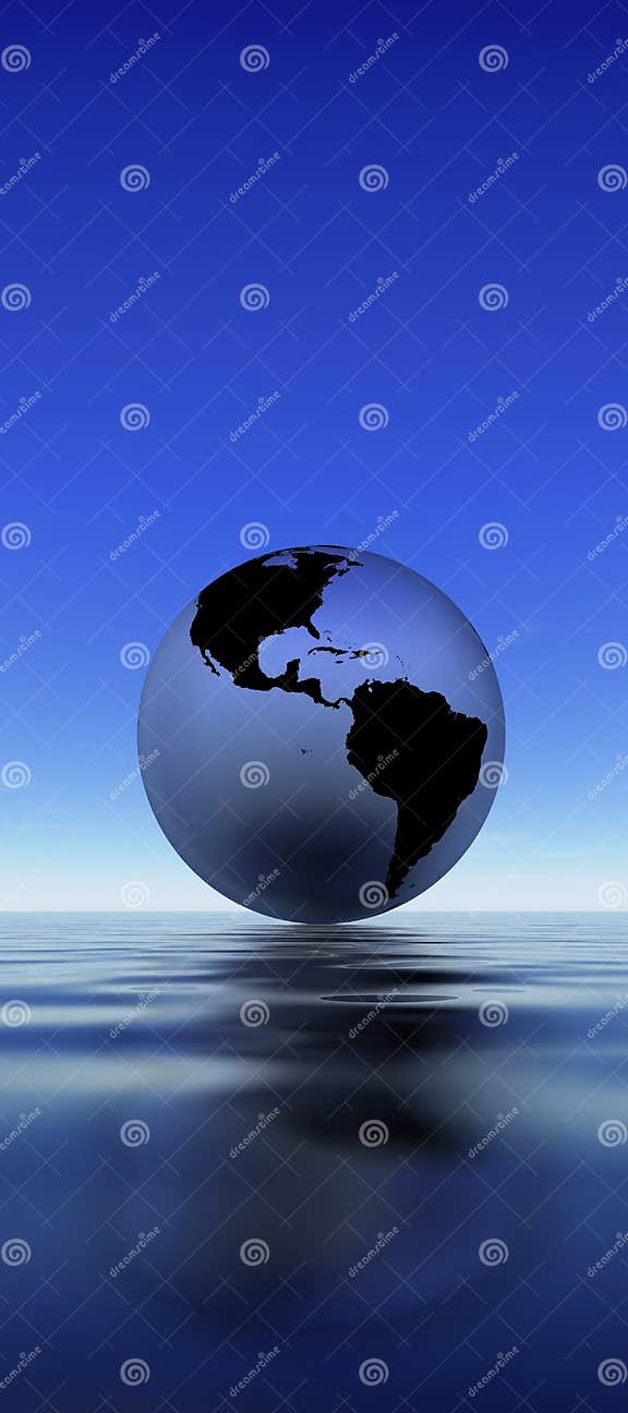 Earth reflection on water stock illustration. Illustration of abstract ...