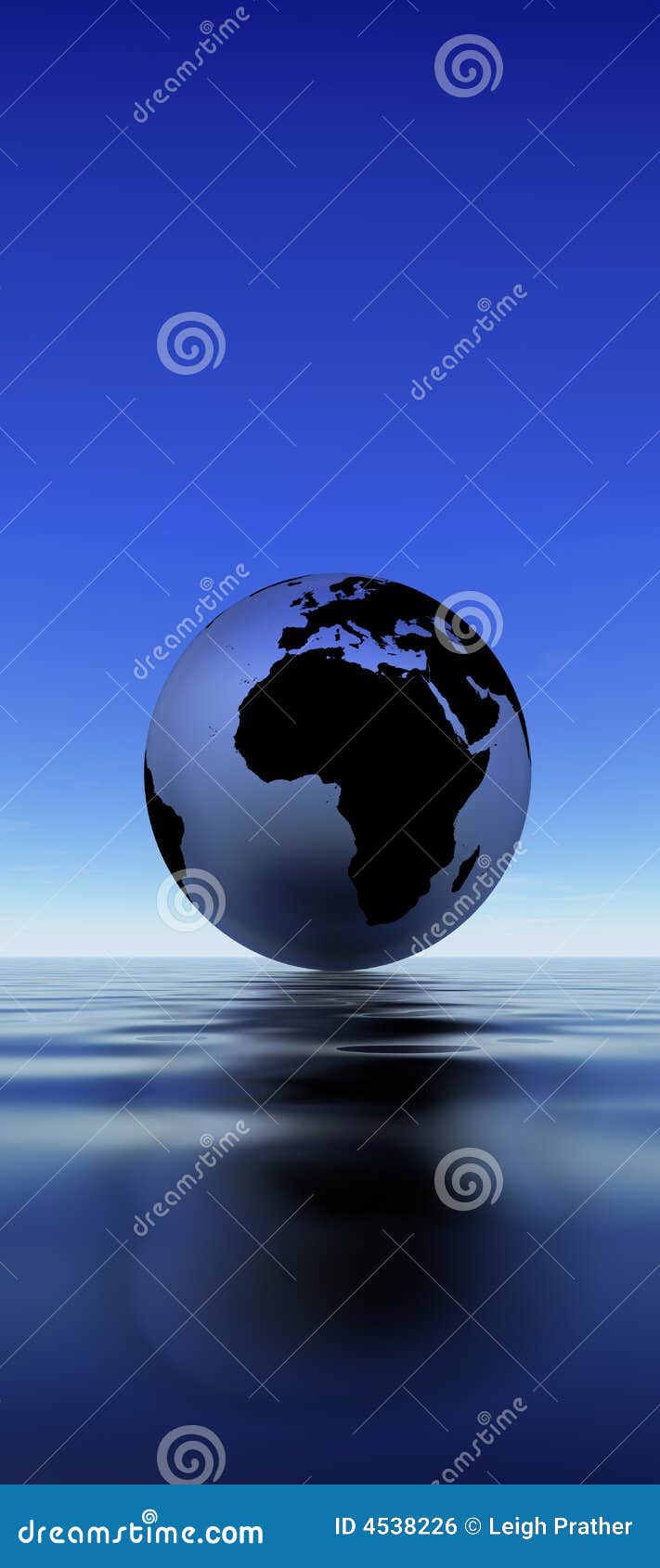 Earth reflection on water stock illustration. Illustration of blue ...