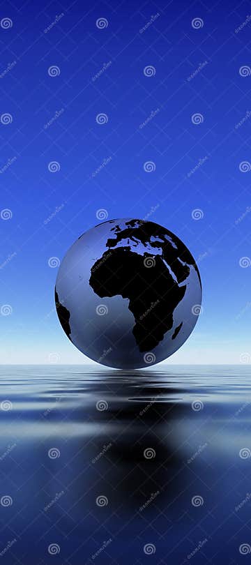 Earth reflection on water stock illustration. Illustration of blue ...