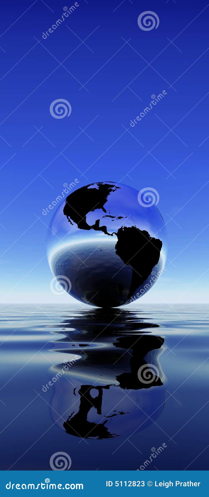 Earth reflection on water stock illustration. Illustration of blue ...
