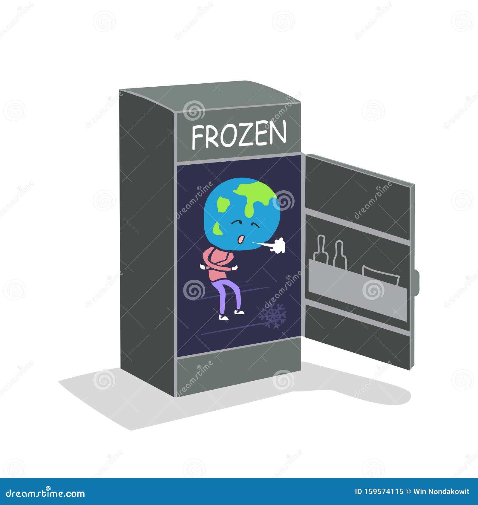 Earth in refrigerator stock vector. Illustration of ecology - 159574115