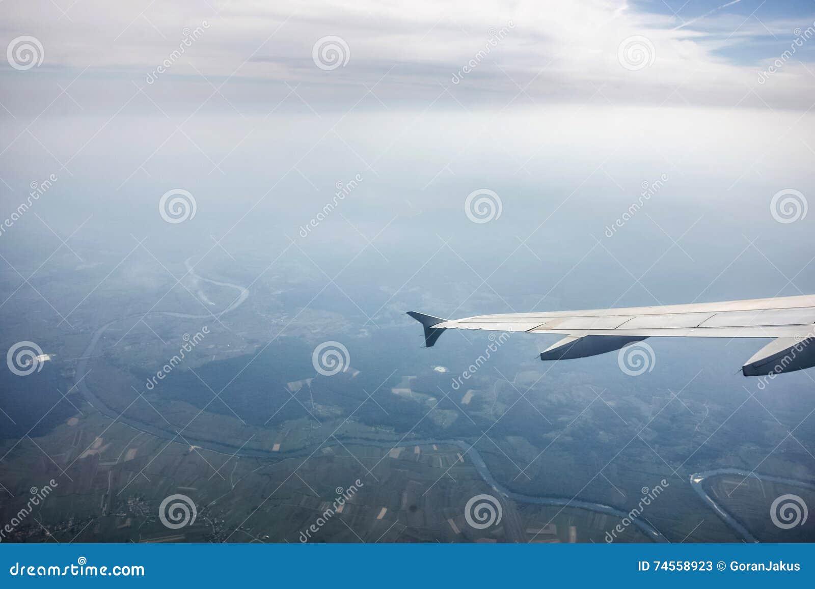 Earth Relief Viewed from Plane Stock Image - Image of view, clouds ...