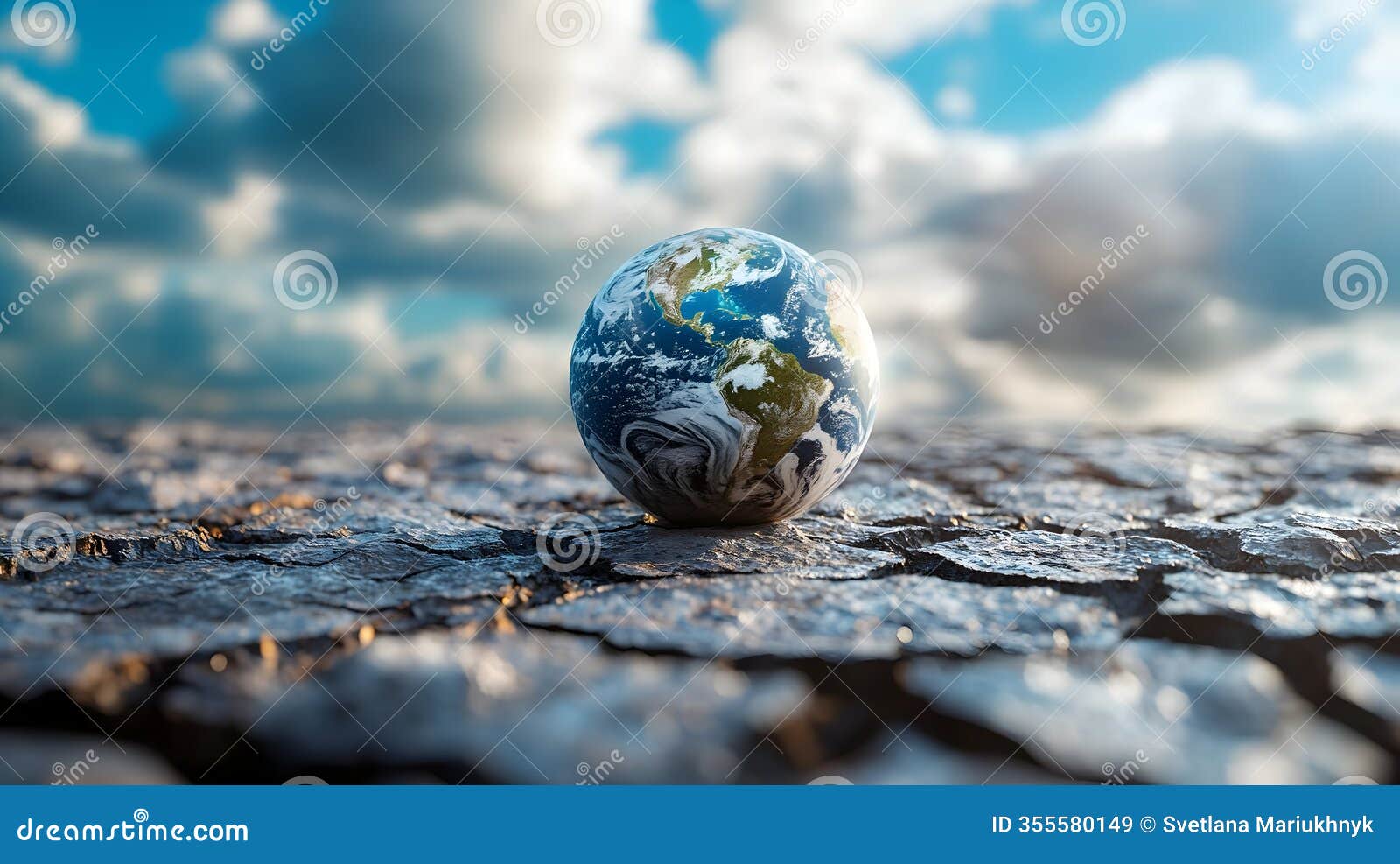 Earth Resting on a Cracked Dry Surface, Representing Climate Change and ...