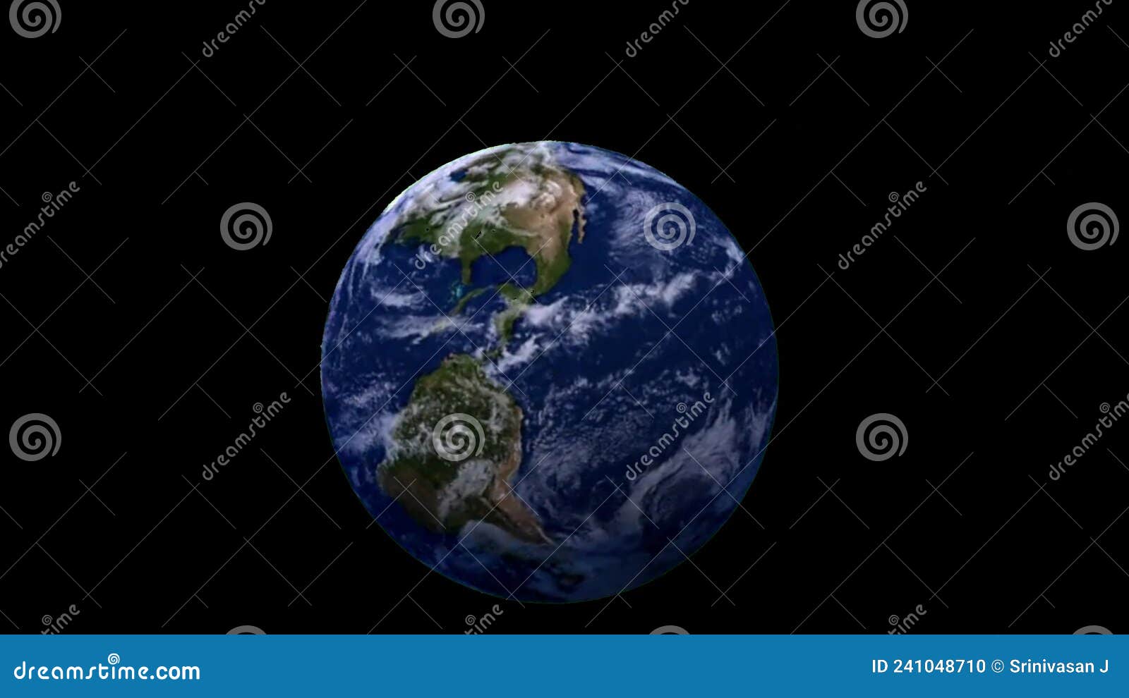 Earth Reverse West To East Rotation Loop on Black Background Stock ...