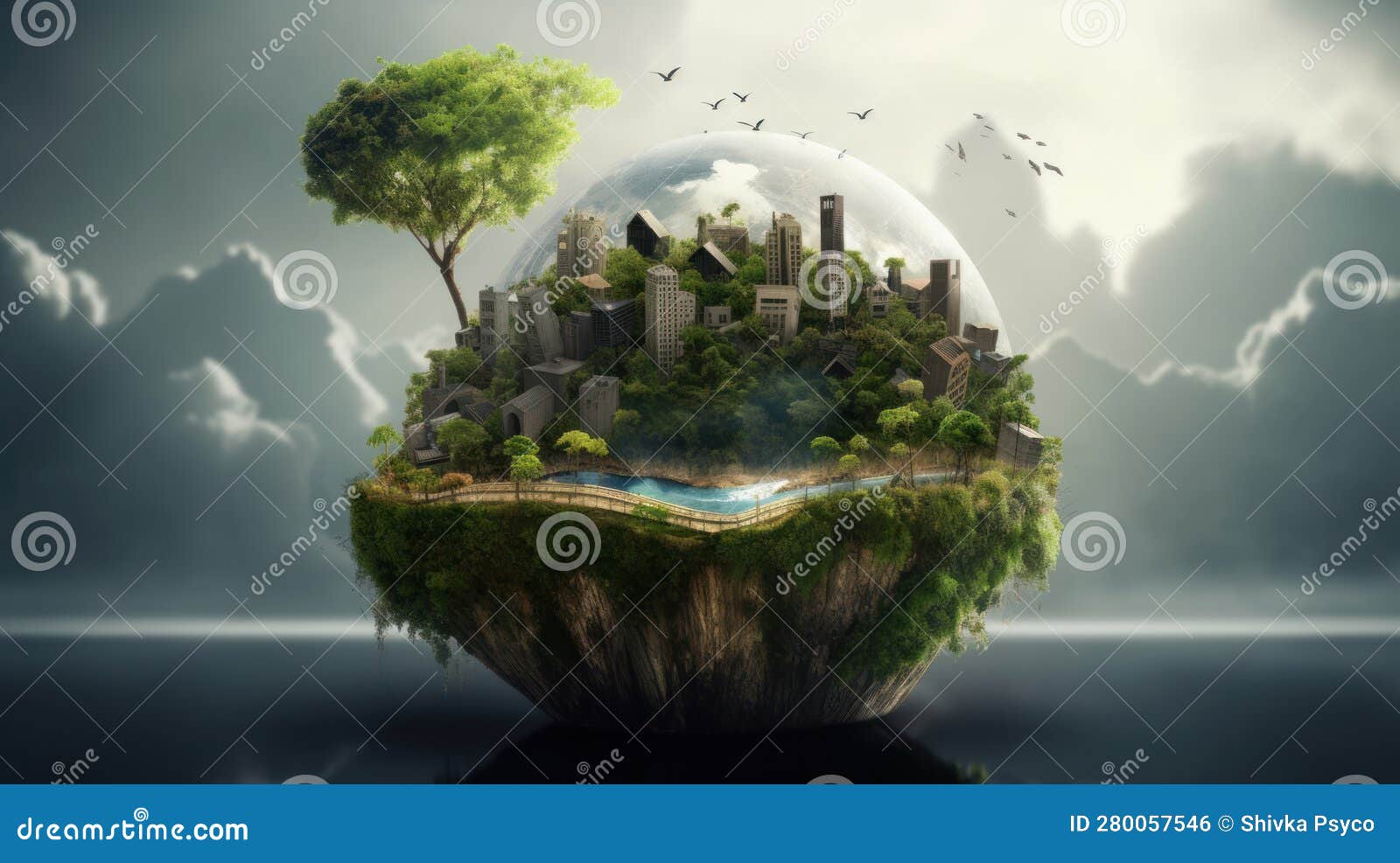 Earth Reviving after the Extinction of Mankind Generative AI Stock ...