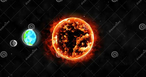 Earth Revolving Around the Sun in Solar System Stock Illustration ...