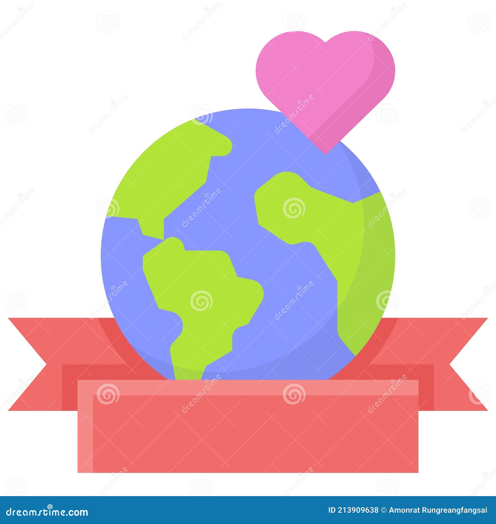 Earth with Ribbon Banner Icon, Earth Day Related Vector Stock Vector ...