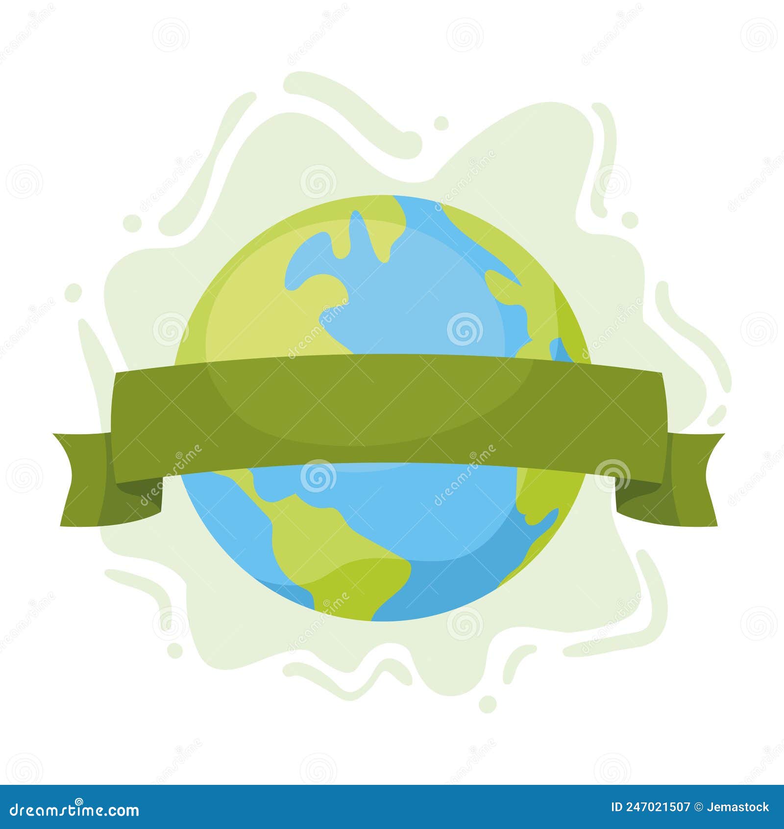 Earth with ribbon stock vector. Illustration of earth - 247021507