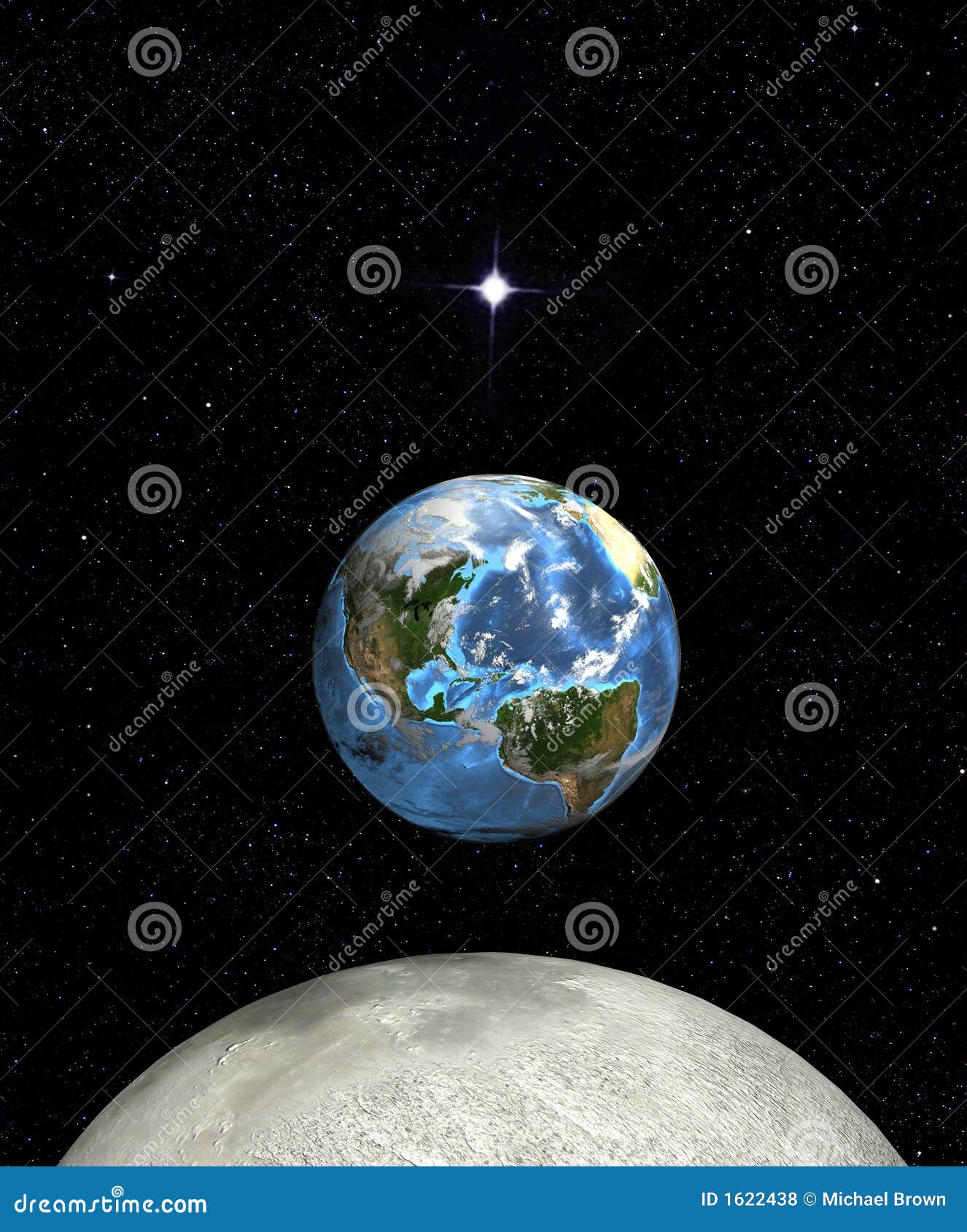 Earth Rise Moon Star in Space Stock Illustration - Illustration of ...