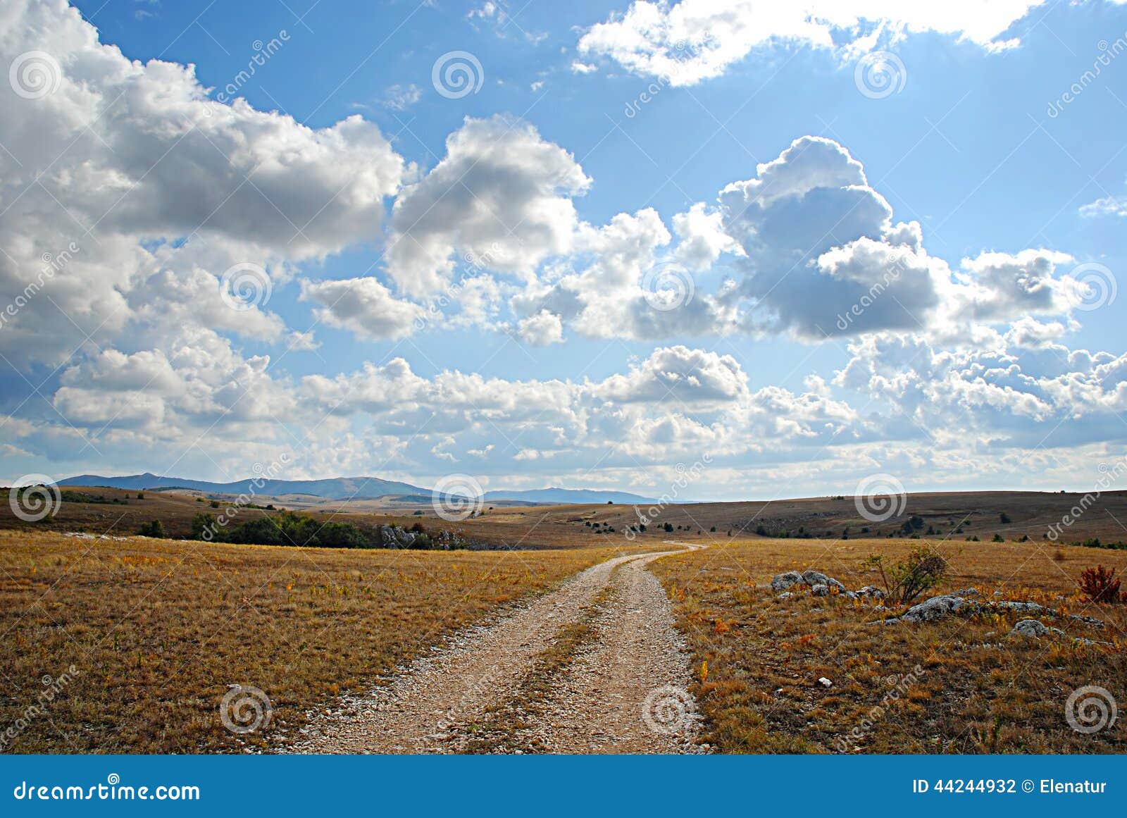 Earth Road, Blue Sky and Clouds Stock Photo - Image of path, landscape ...