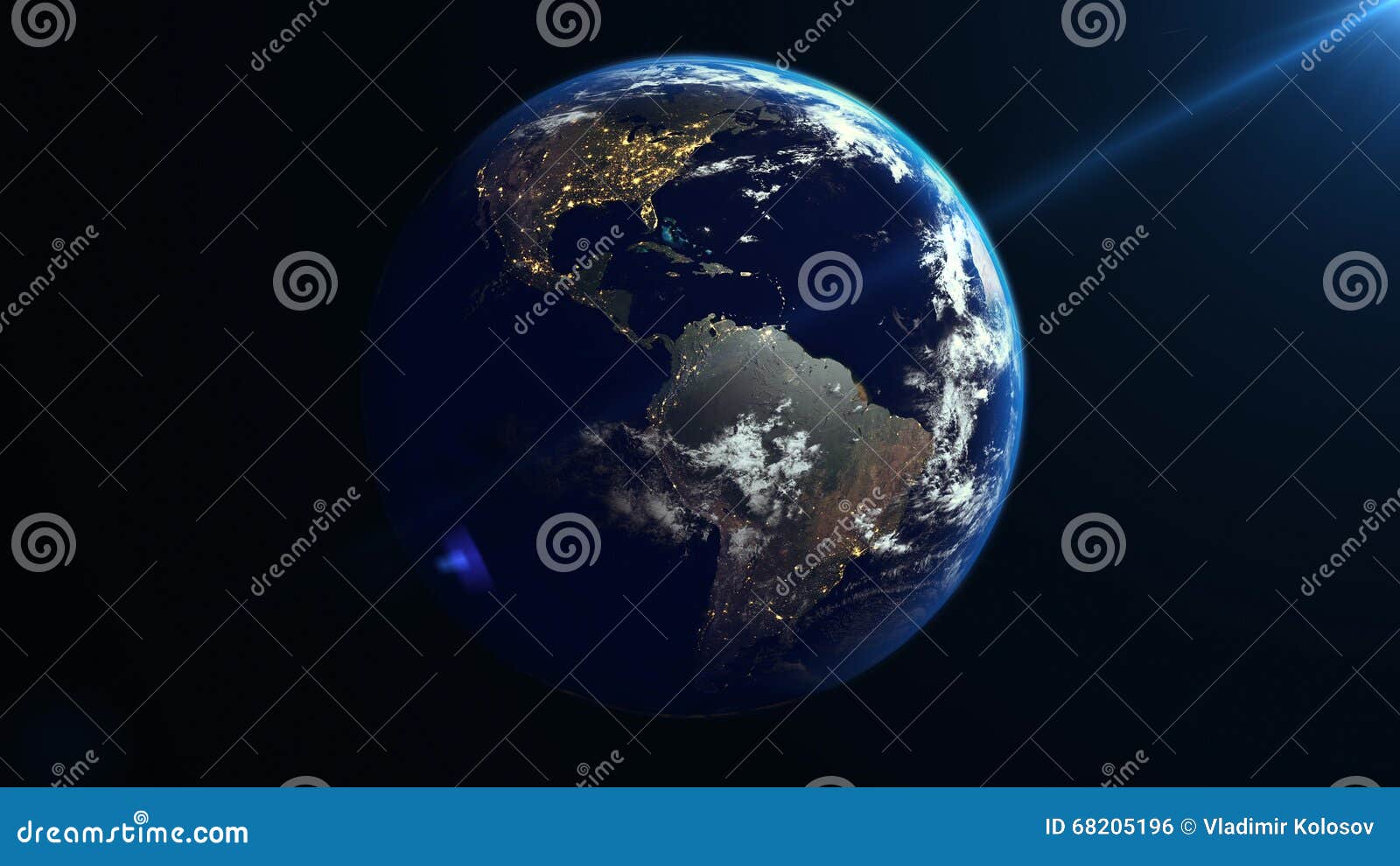 Earth Rotation in Space. stock illustration. Illustration of outer ...