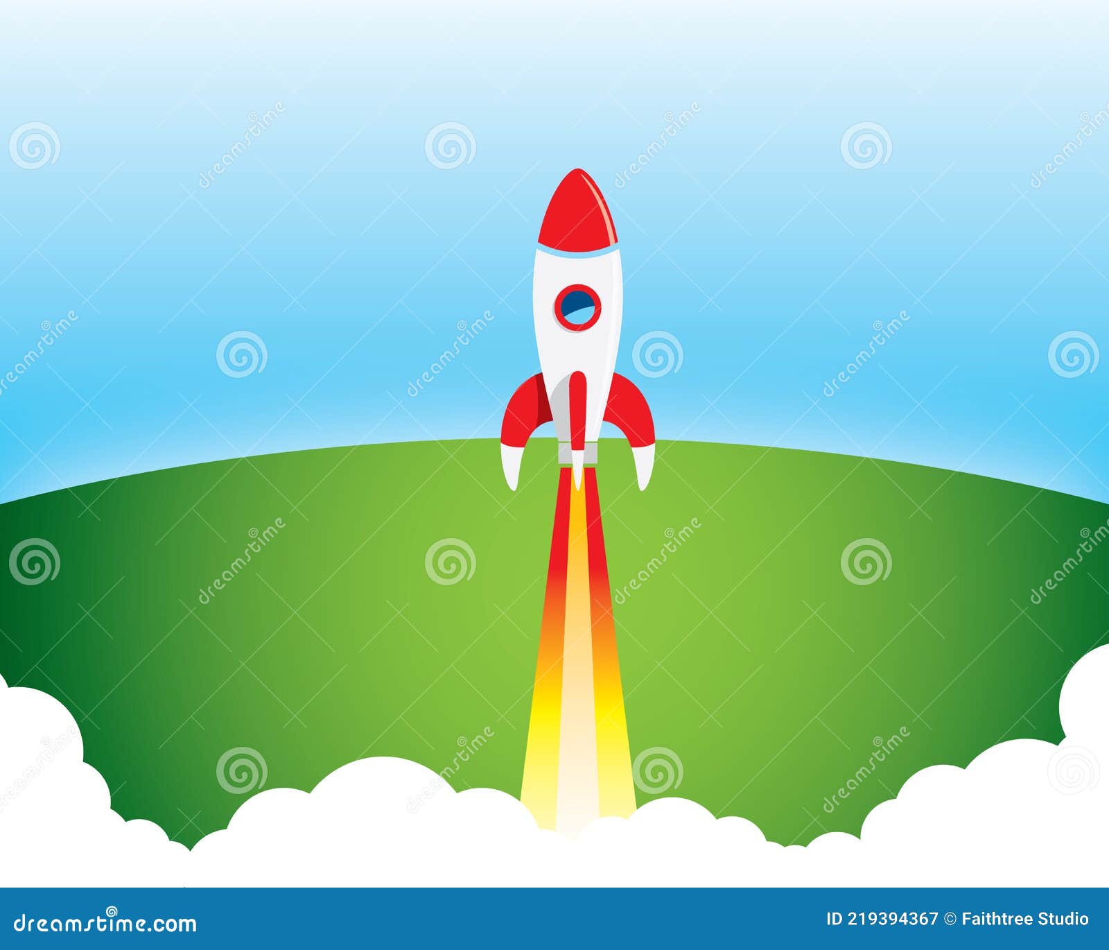 Earth Round Globe As Background Rocket Launch Space Stock Vector ...